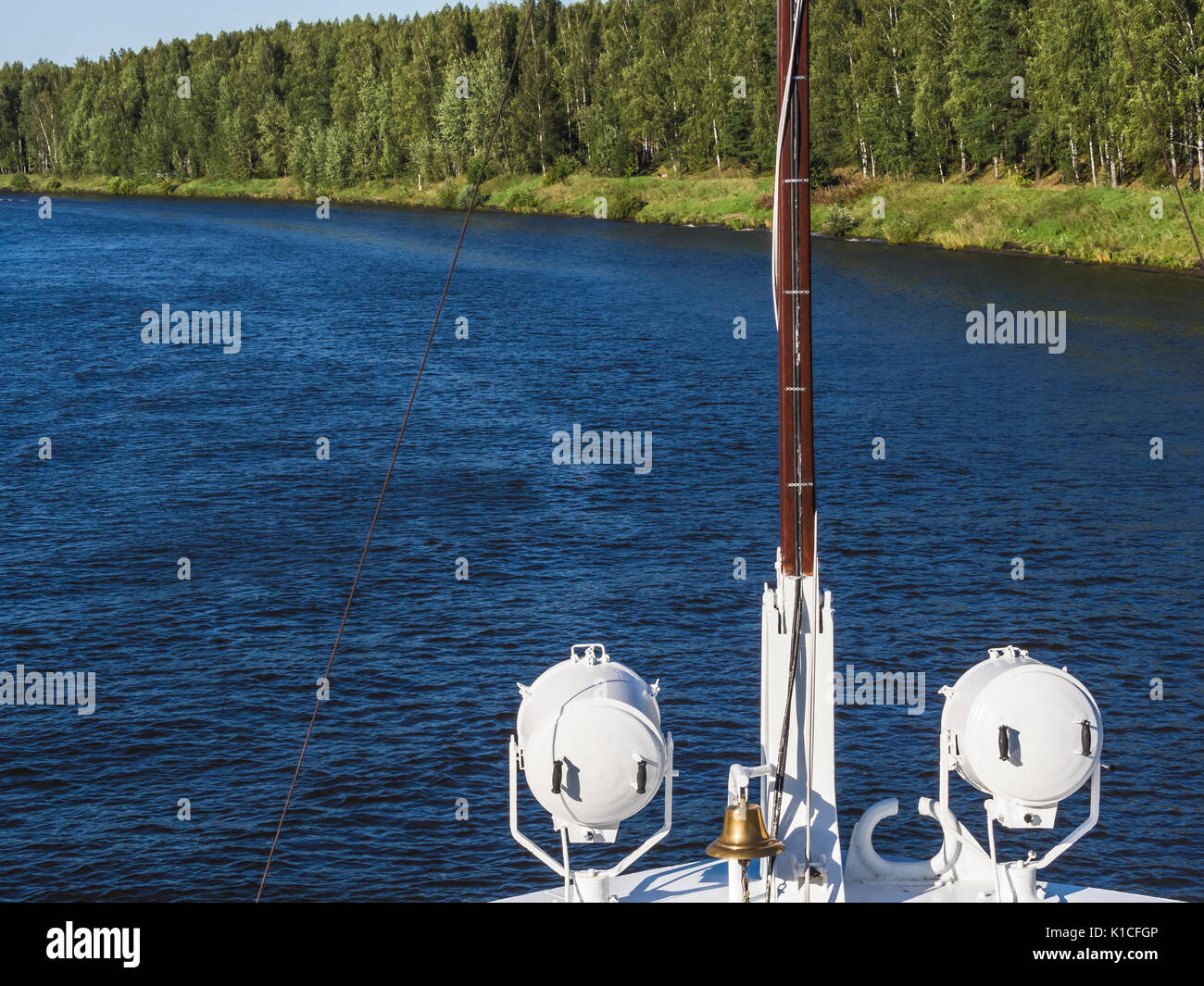 volga-baltic waterway russia from viking cruise ship Akun Stock Photo ...