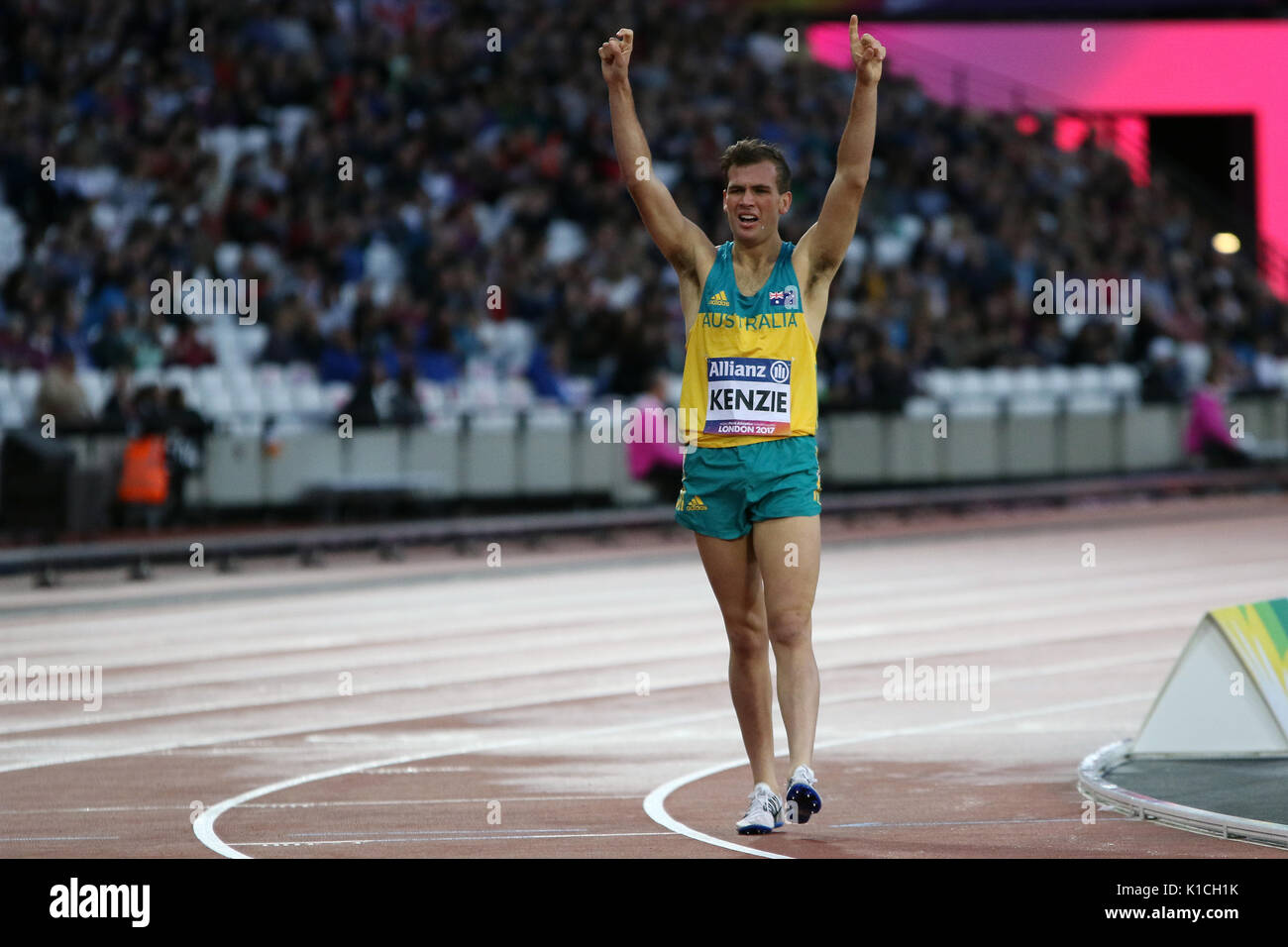 Deon KENZIE of Australia wins gold in the Men's 1500 m T38 Final at the ...