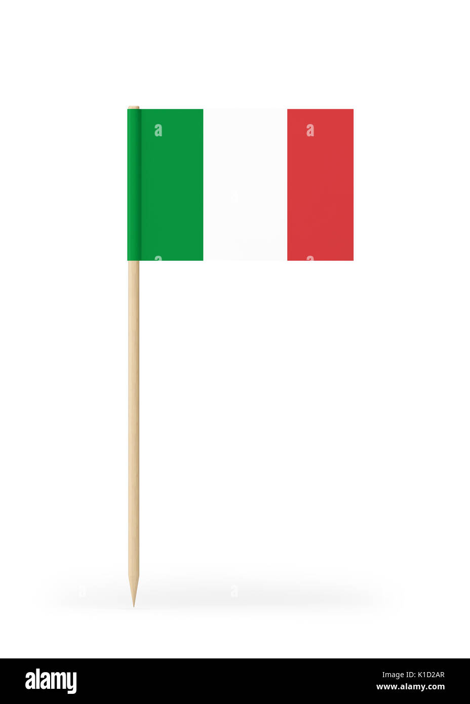 Small Italian flag on a toothpick. The flag has nicely detailed paper ...