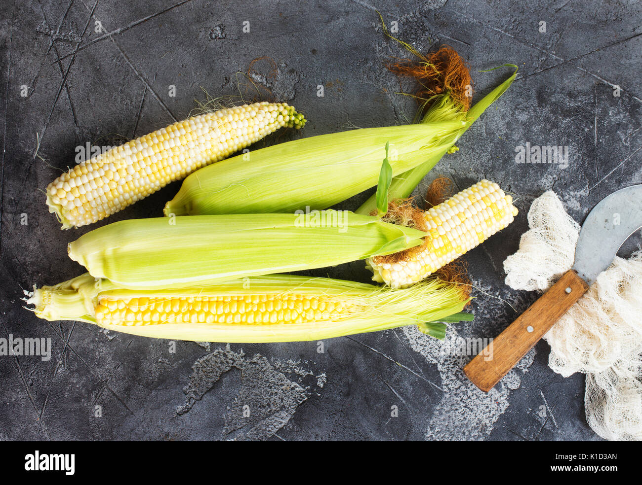 sweet corn on the table, stock photo Stock Photo - Alamy