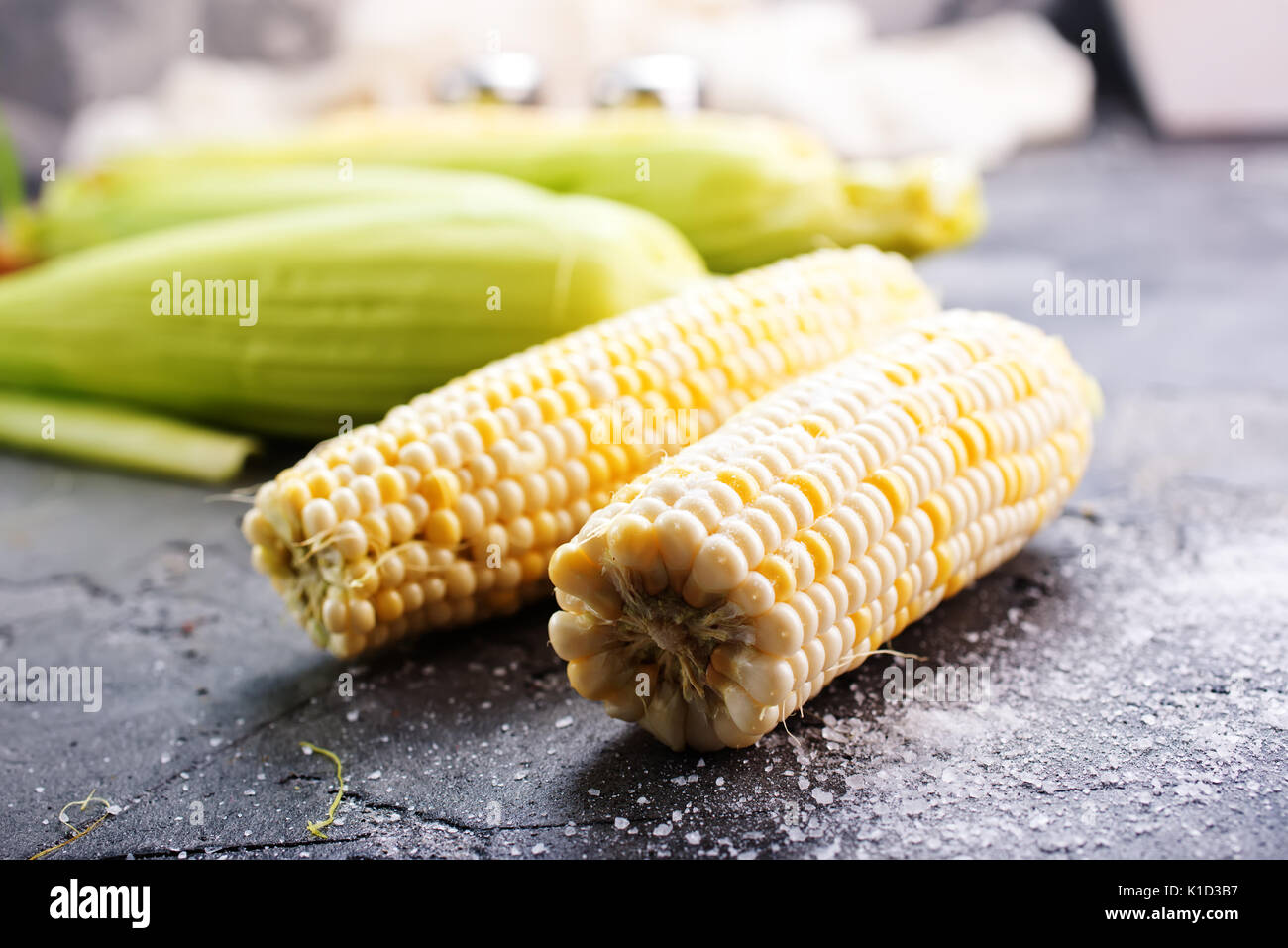 sweet corn on the table, stock photo Stock Photo - Alamy