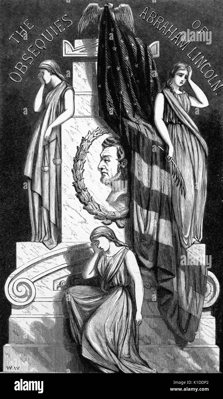 The obsequies of Abraham Lincoln, illustration, 1900. From the New York ...