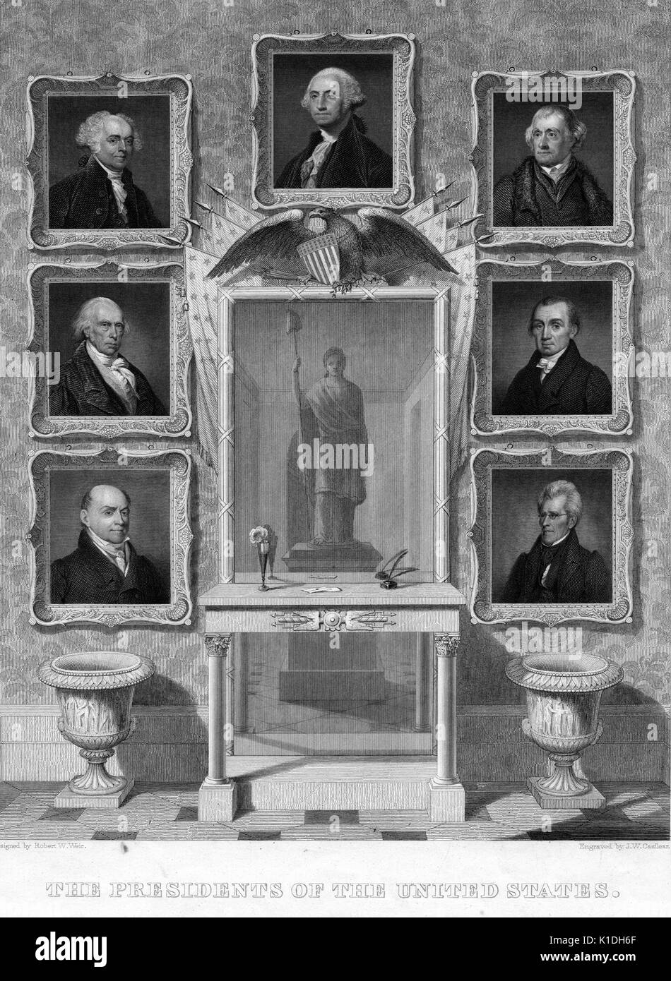Collage of portraits of Presidents of the United States, including ...