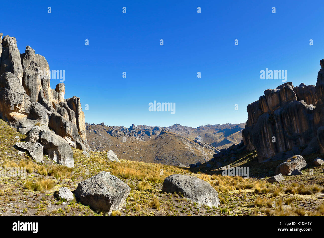 Rock formations in huayllay Stock Photo - Alamy