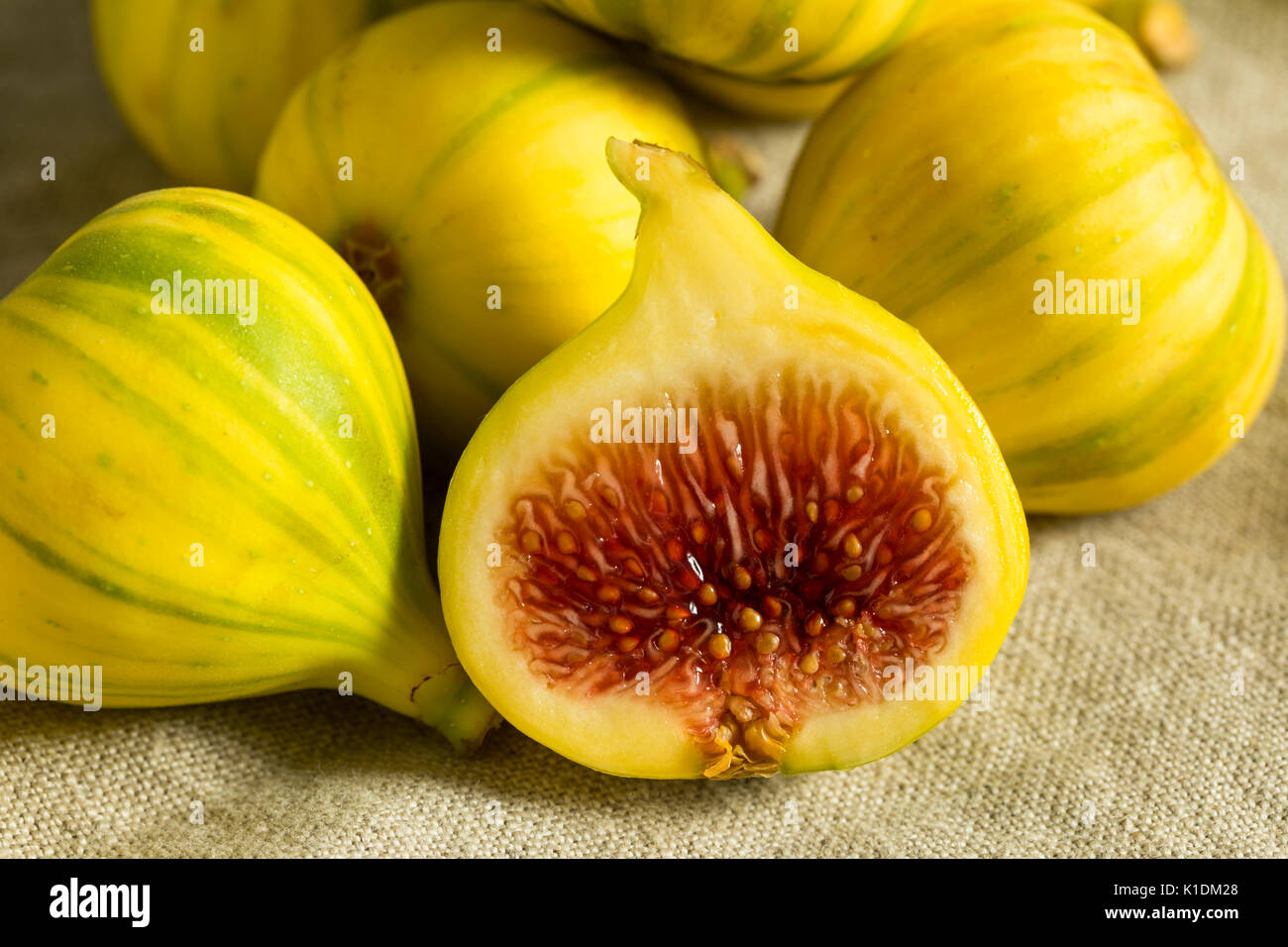 Raw Yellow Organic Tiger Figs Ready to Eat Stock Photo - Alamy
