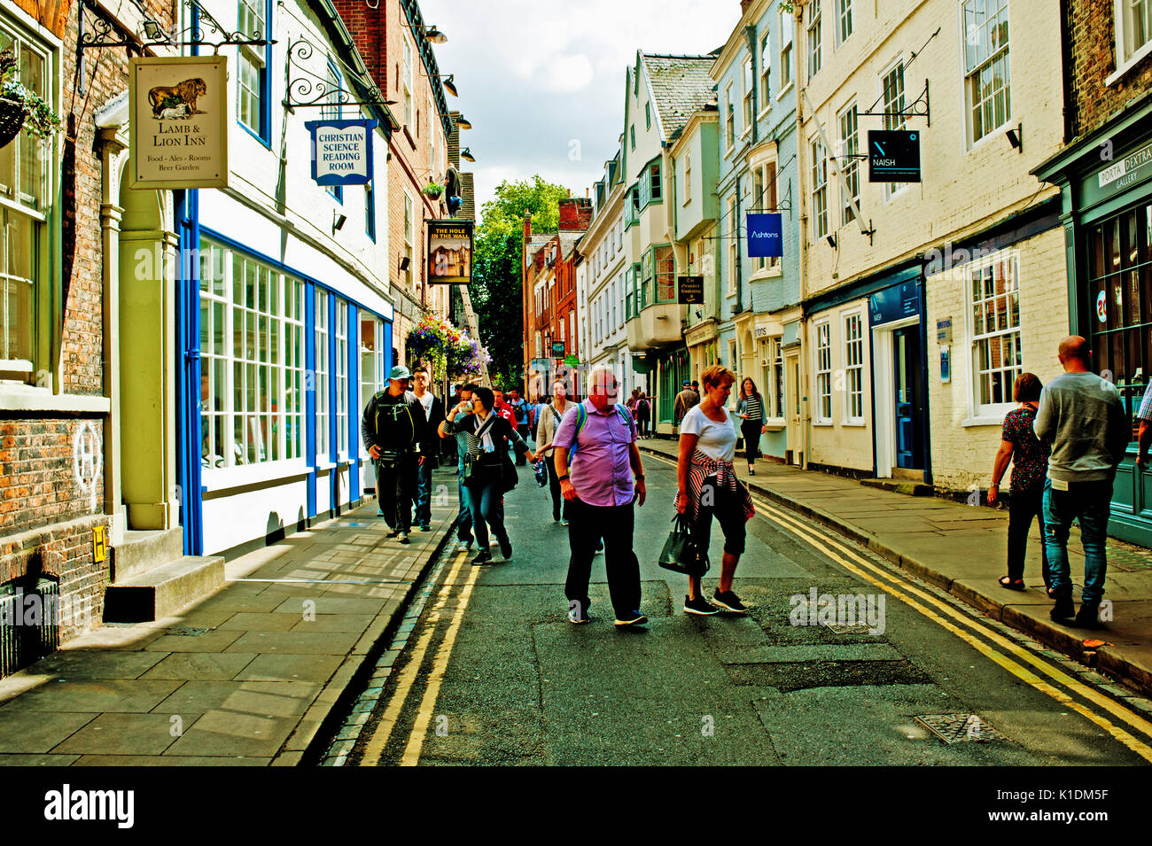 Shops and pubs Bootham Bar York Stock Photo - Alamy