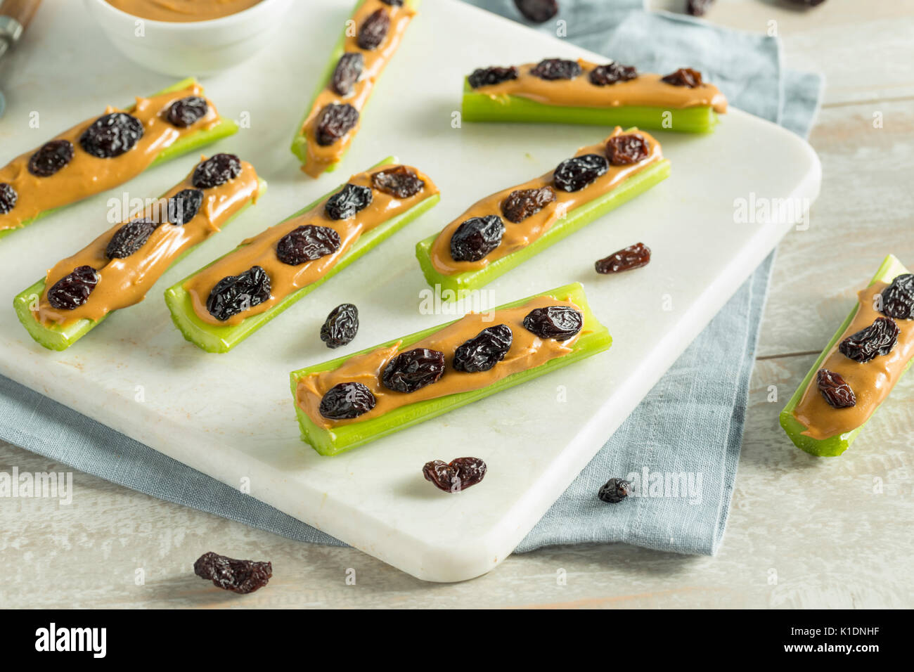 Homemade Ants on a Log Snack with Celery Peanut Butter and Raisins ...