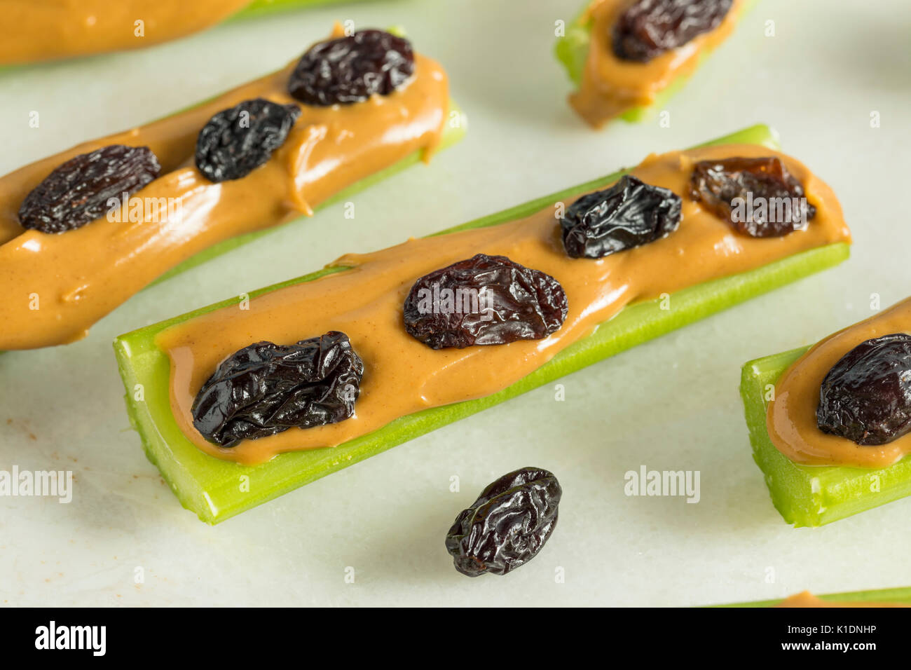 Homemade Ants on a Log Snack with Celery Peanut Butter and Raisins ...