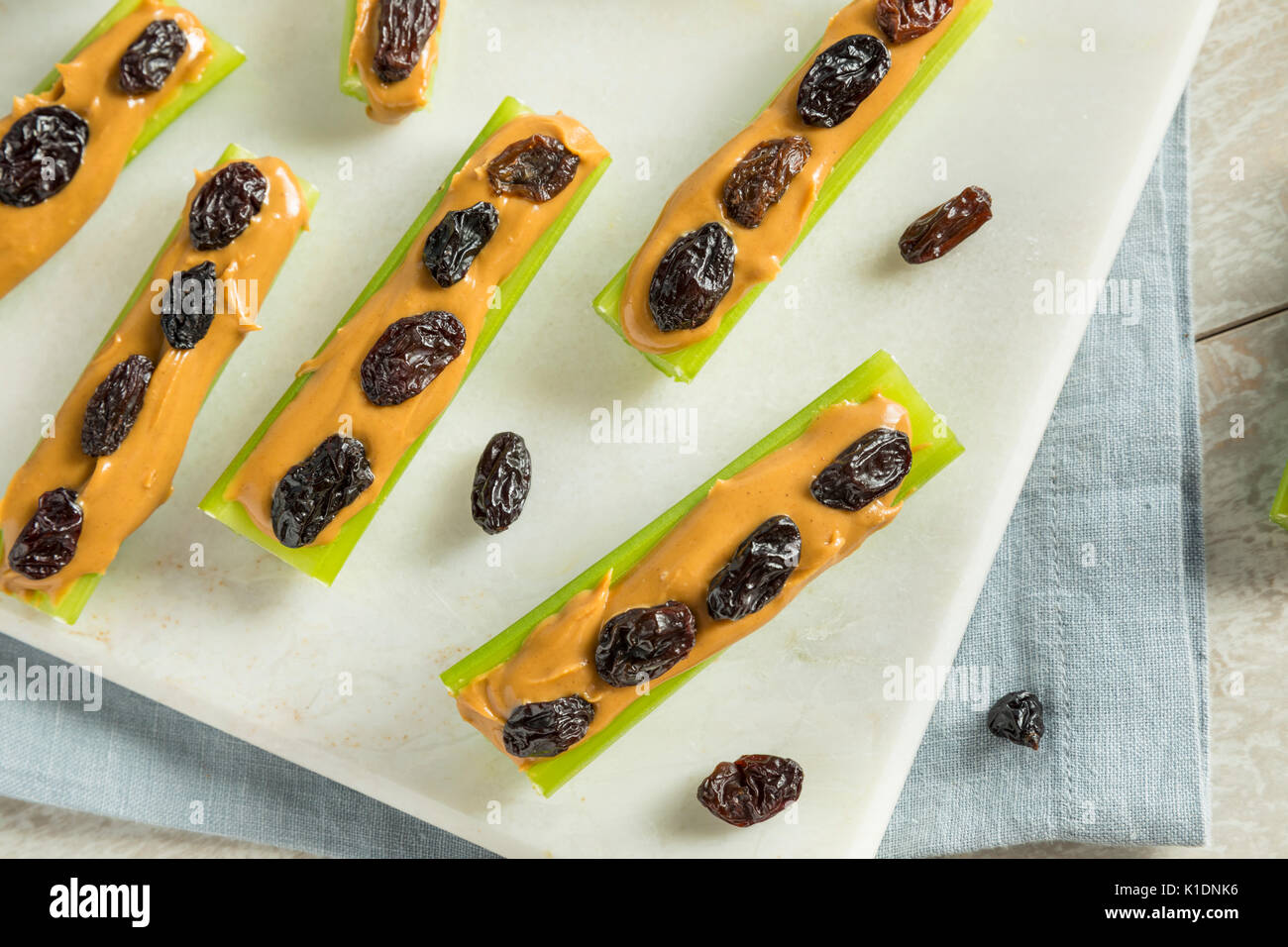 Homemade Ants on a Log Snack with Celery Peanut Butter and Raisins ...