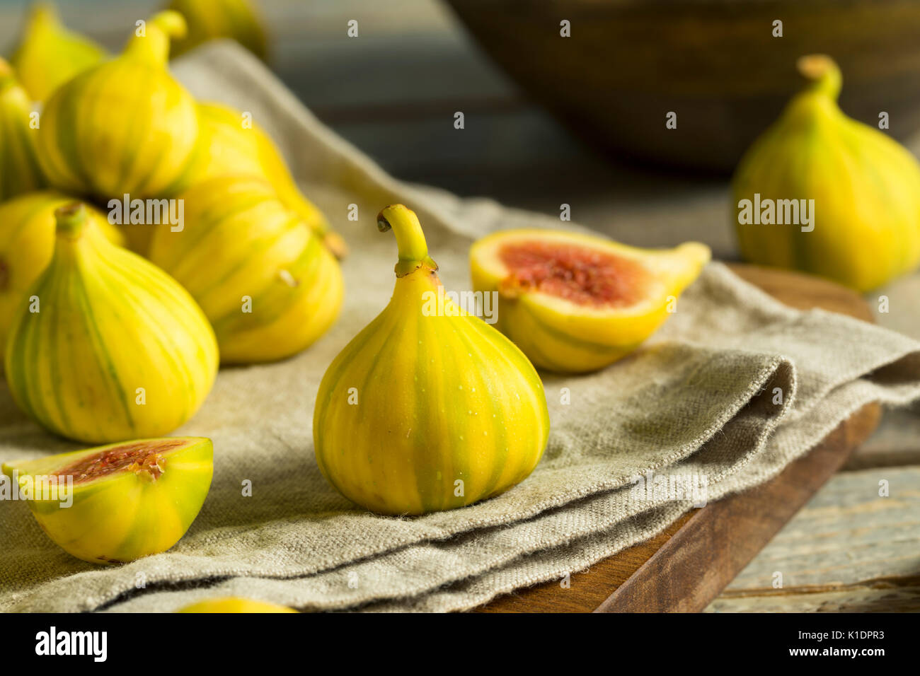 Raw Yellow Organic Tiger Figs Ready to Eat Stock Photo - Alamy