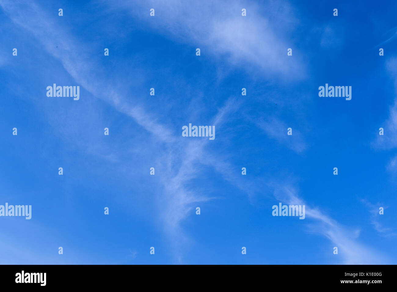 Clouds in the X -shape on the sky background,look strange and beautiful ...