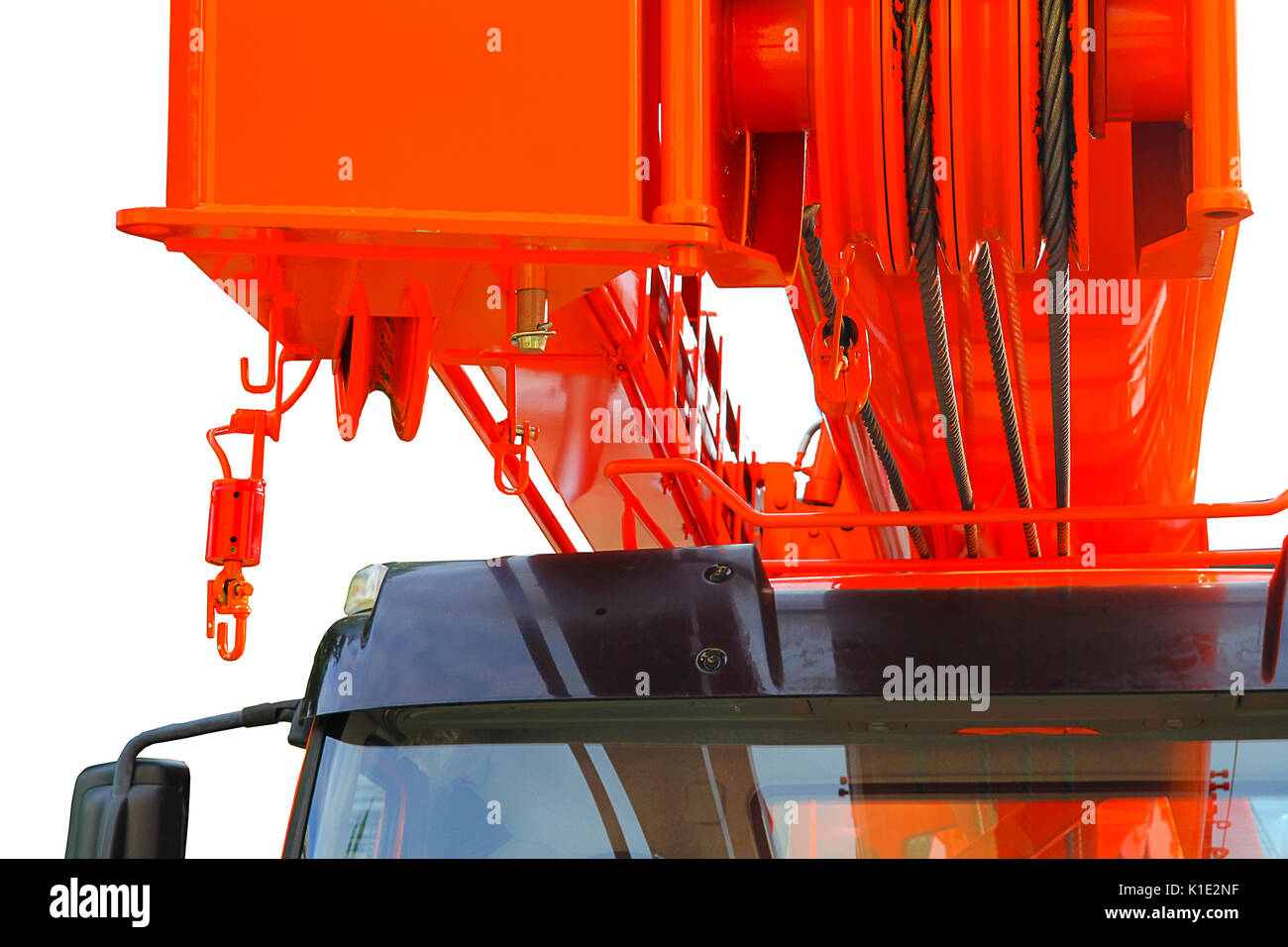 Crane limit switch / anti-two block isolated on white background Stock ...