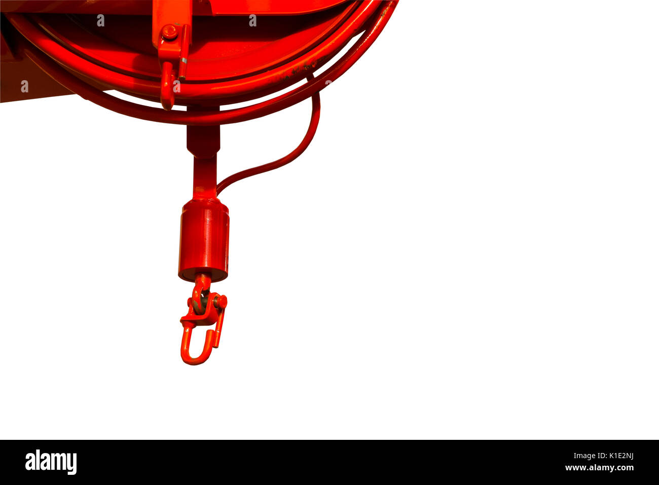 Crane limit switch / anti-two block isolated on white background Stock ...