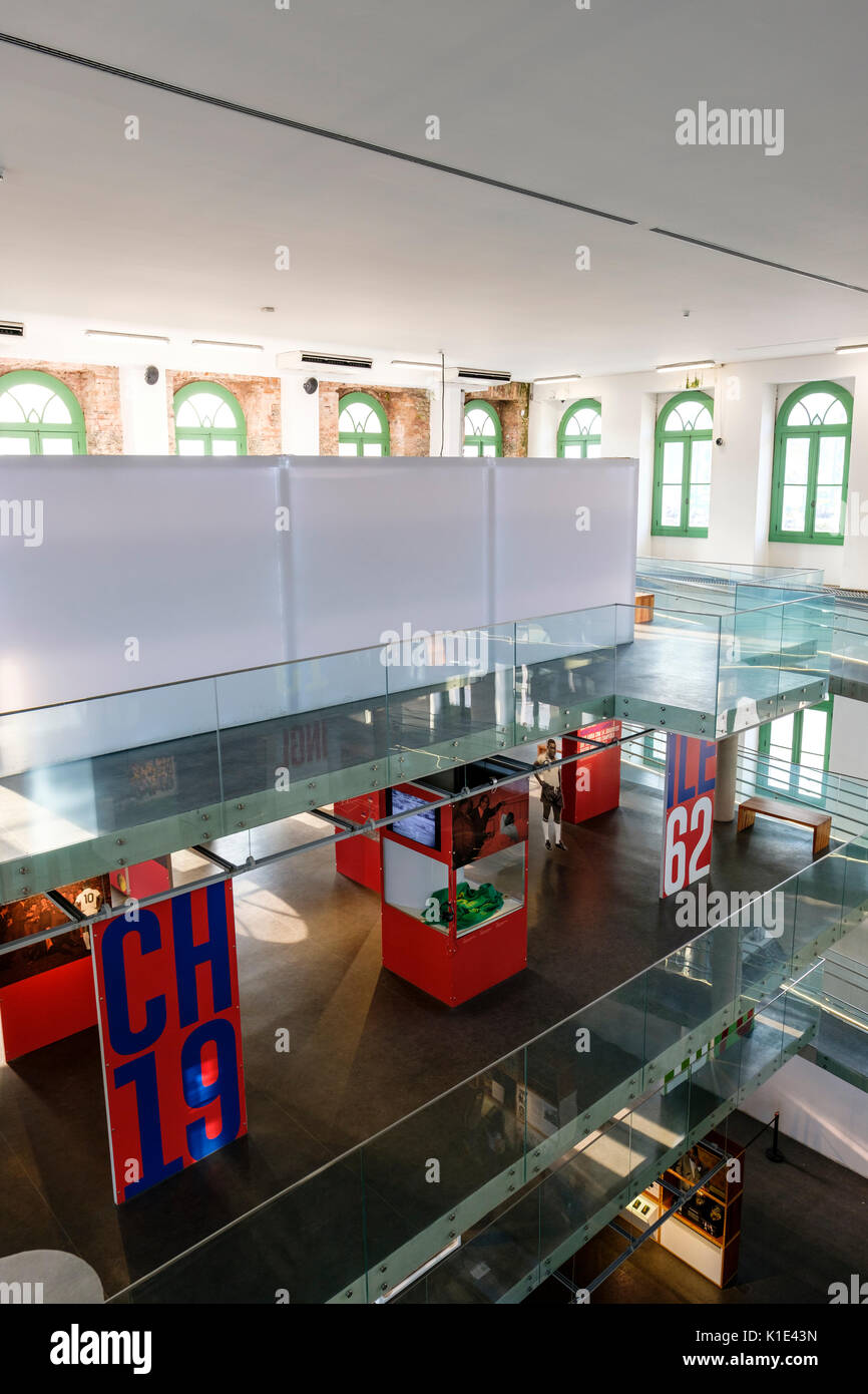 Top floor view of the Pele Museum (Museu Pelé), dedicated to the ...