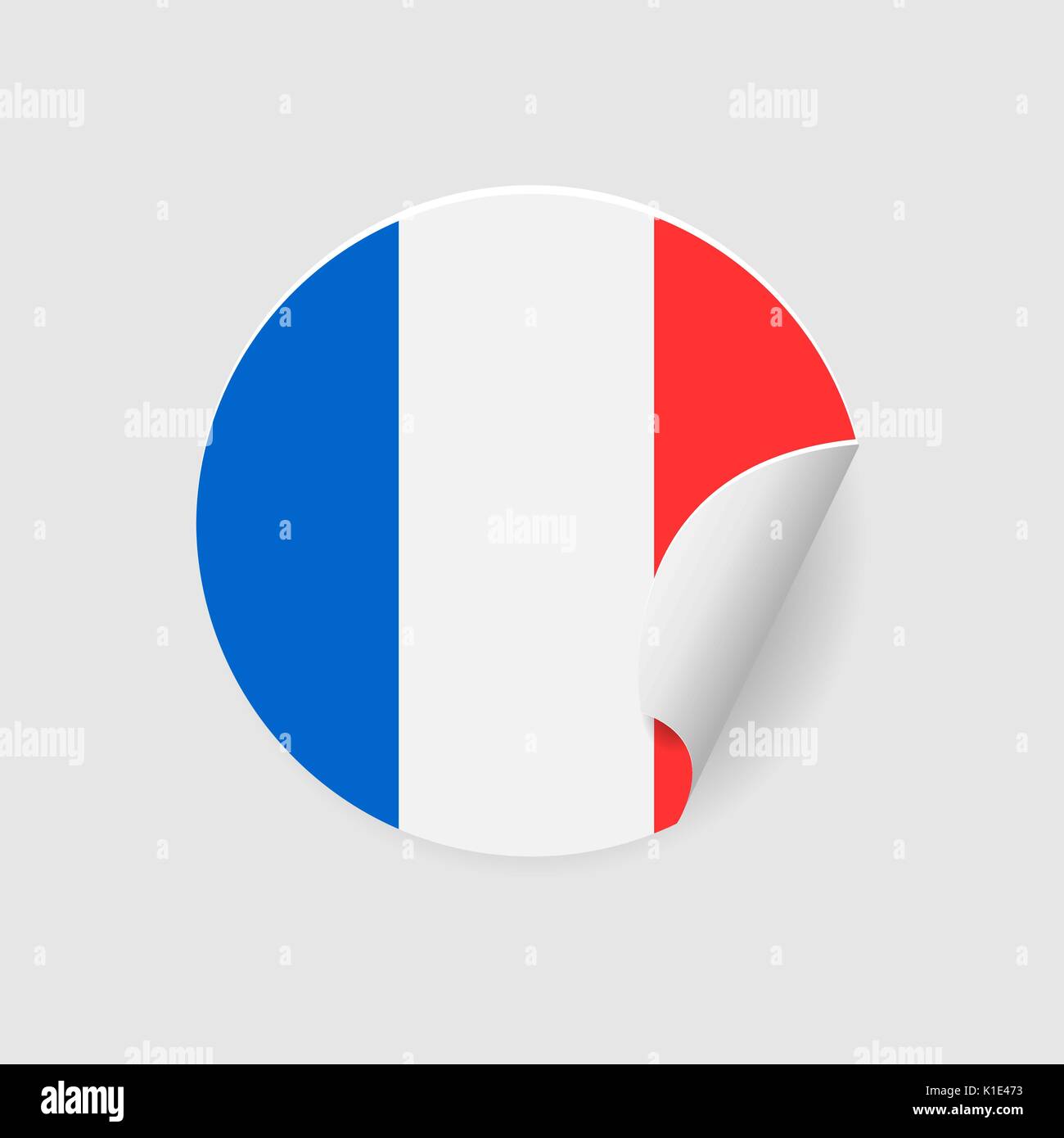 Circle sticker with national flag of France.Vector isolated Stock ...