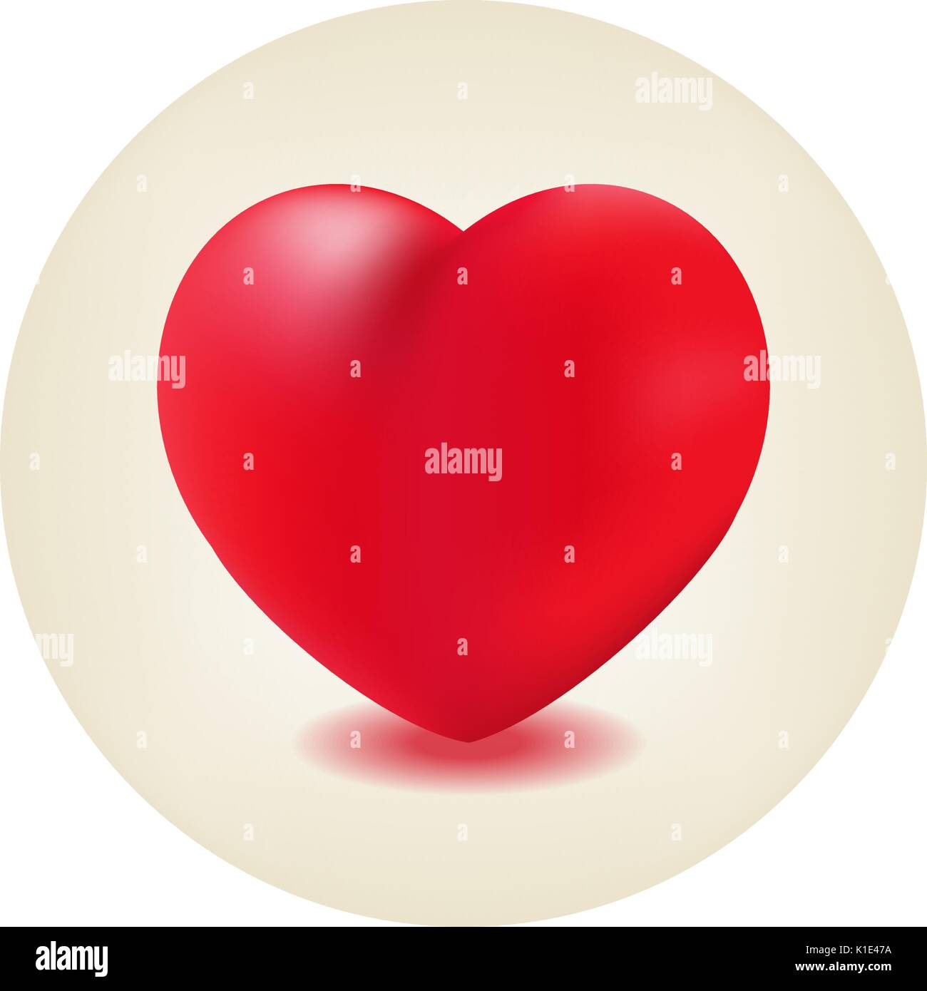 Red inflated heart icon isolated.Valentine's day symbol Stock Vector ...