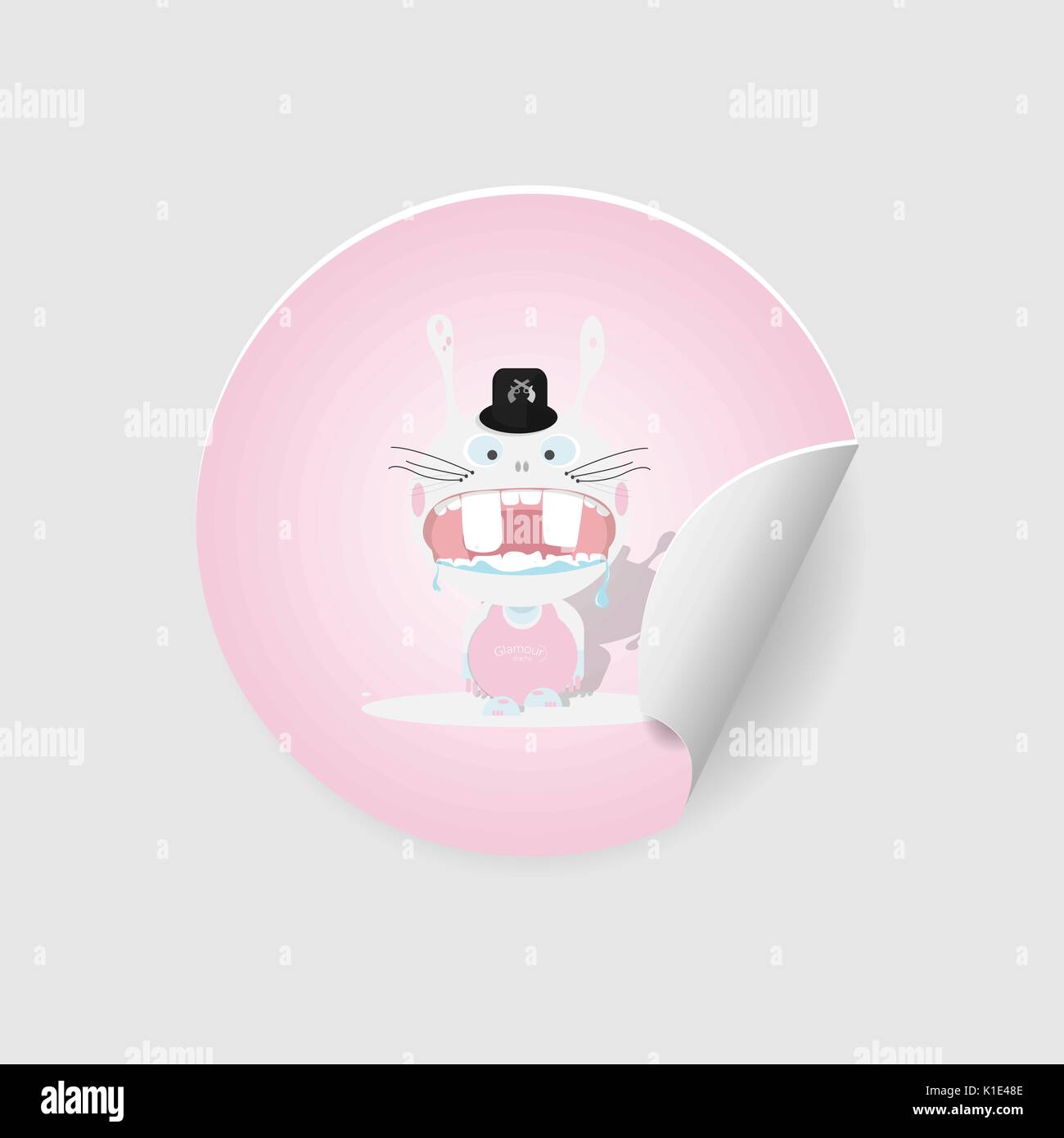 Sticker with rabbit isolated Stock Vector Image & Art - Alamy