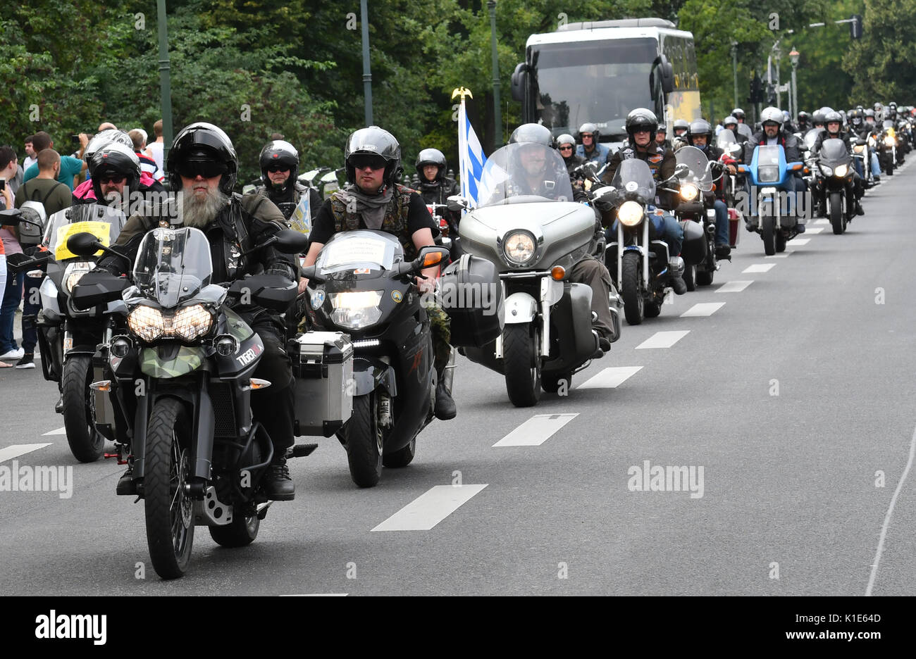 The participants of the 12th Rally ('Sternfahrt') of the Biker Union ...