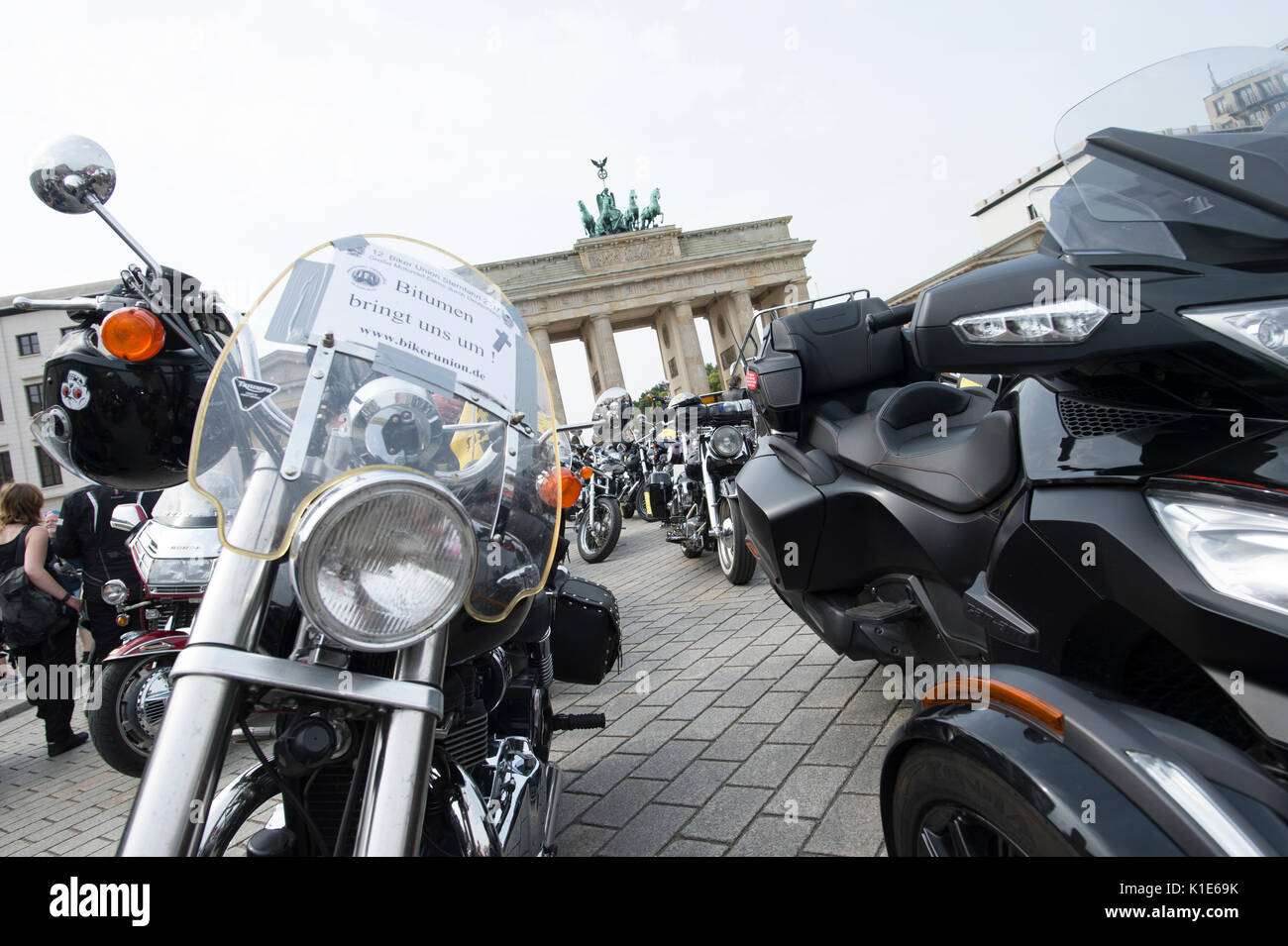 The participants of the 12th Rally ('Sternfahrt') of the Biker Union ...