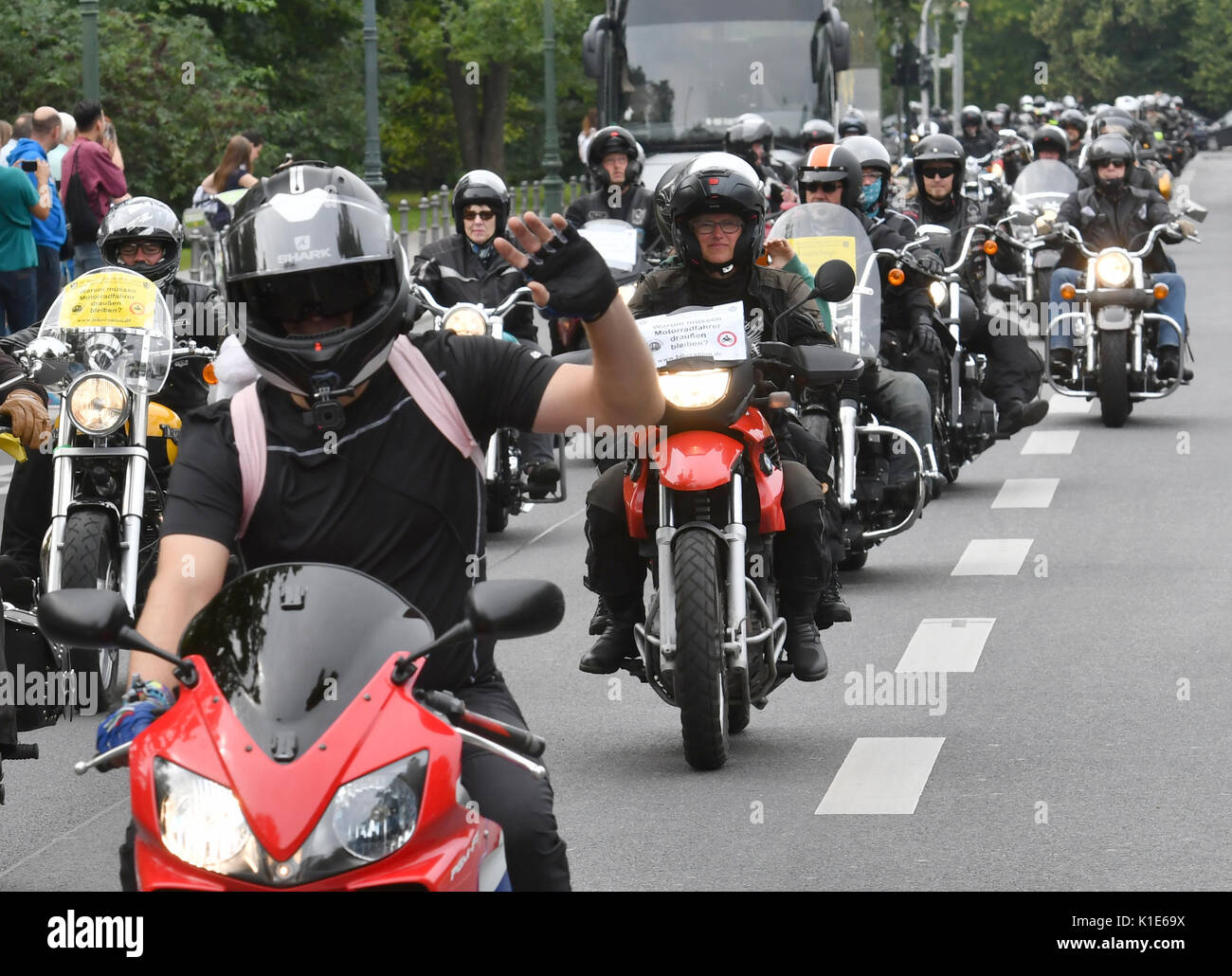The participants of the 12th Rally ('Sternfahrt') of the Biker Union ...