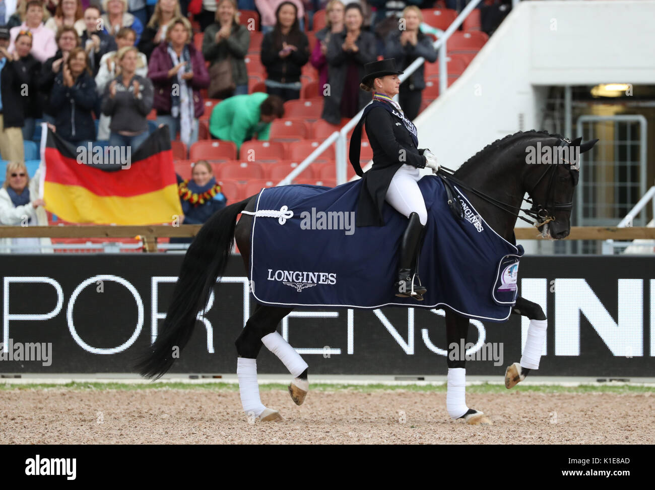 German dressage rider Isabell Werth rides in a round of honour after ...