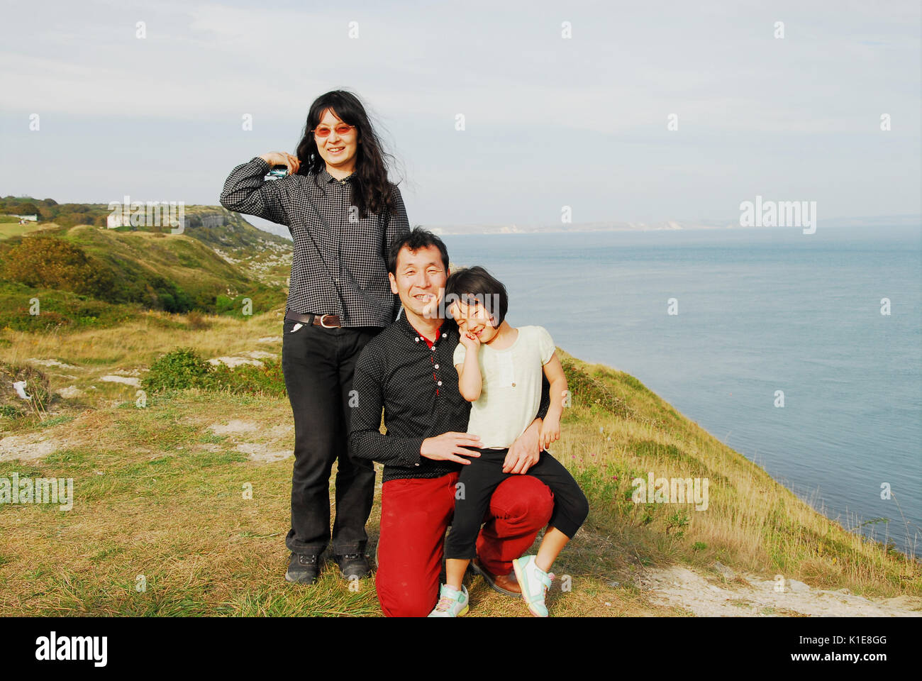 Portland Bill, Dorset, UK . 26th August 2017 - A family visitinng from ...