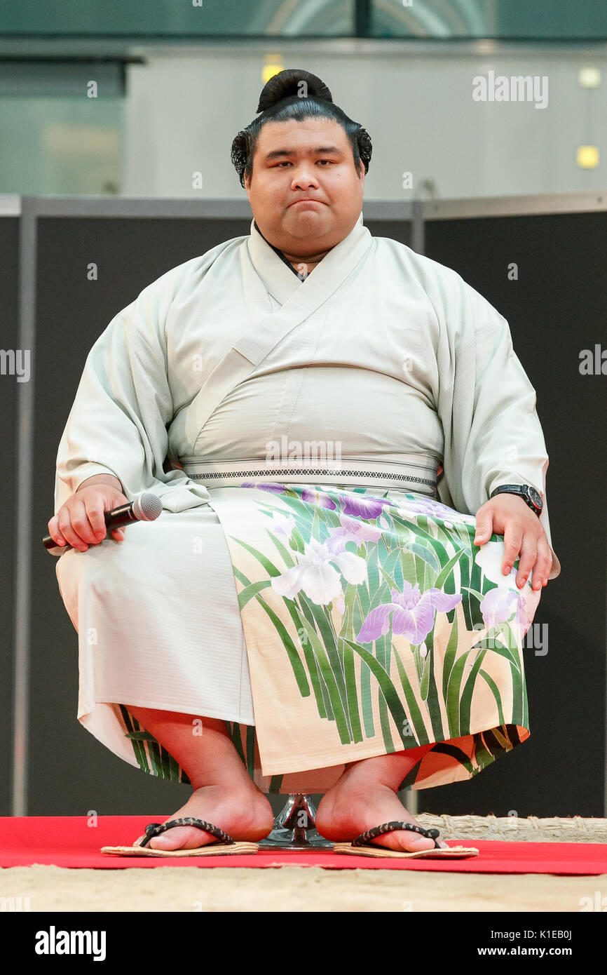 Tokyo, Japan. 27th August, 2017. Sumo wrestler Takayasu Akira attends a ...
