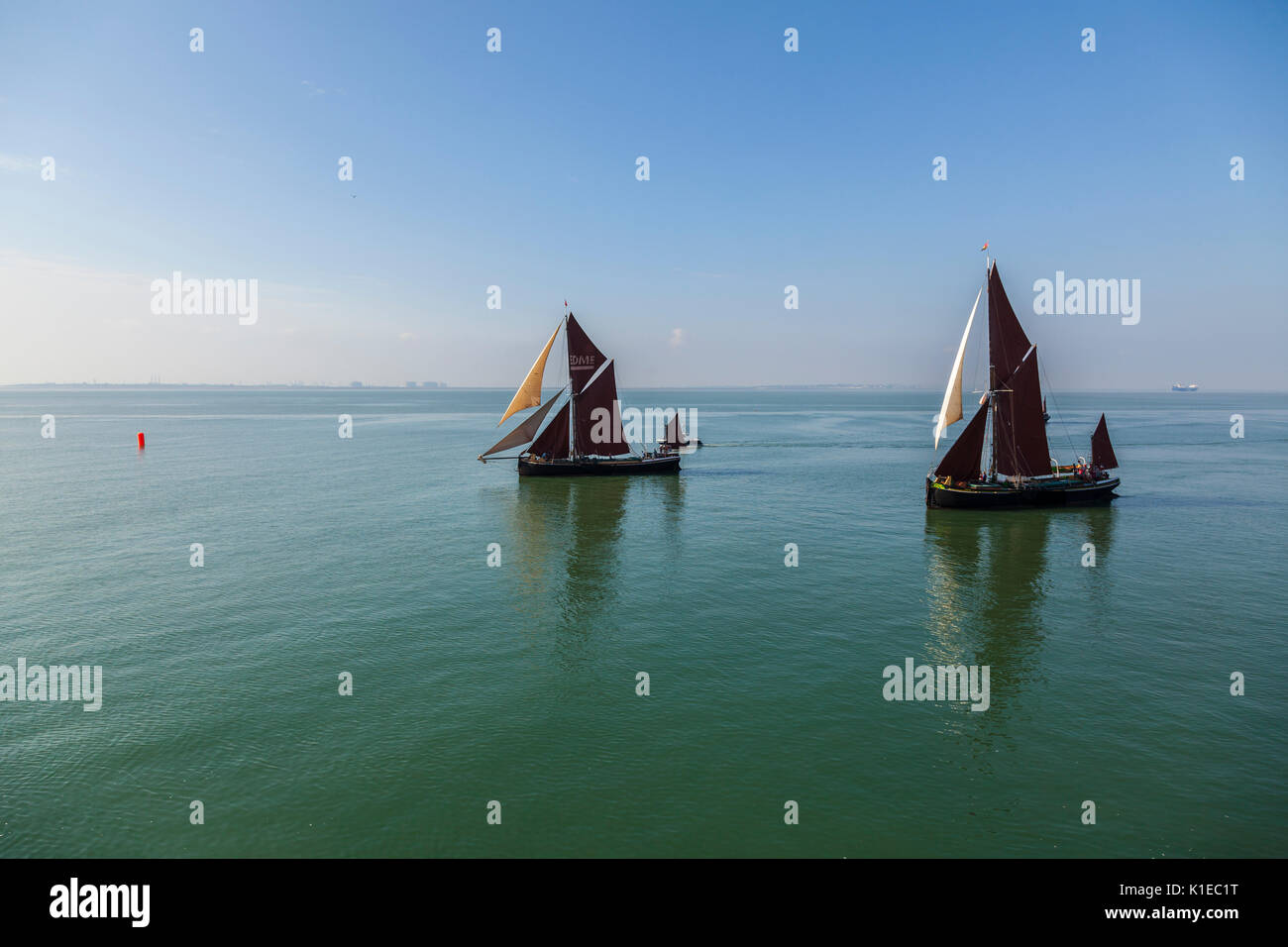 Historic Barges on Thames Just off Pierhead at Southend Approaching ...