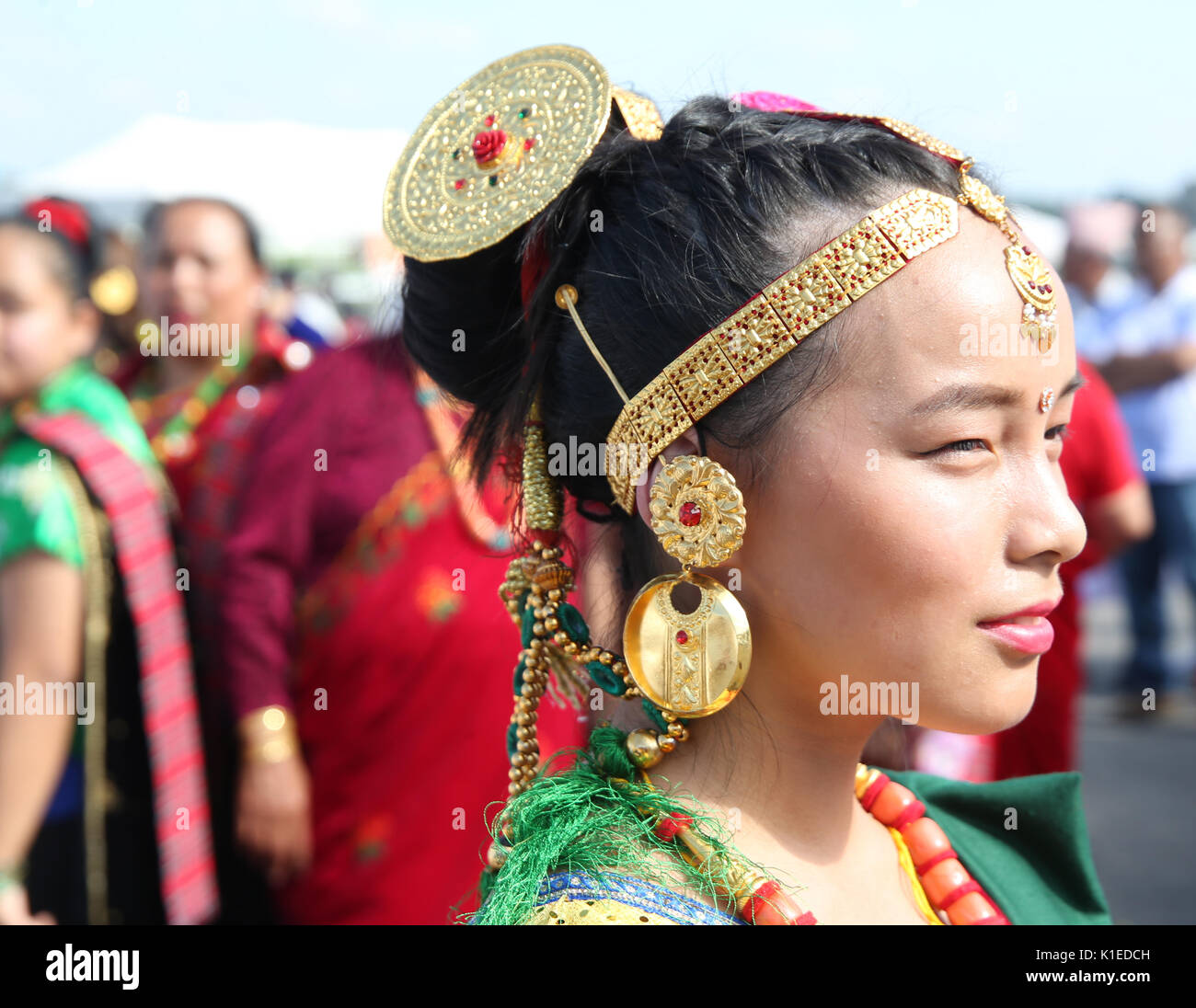 London, UK. 27th Aug, 2017. The Nepali Mela parade with the traditional ...