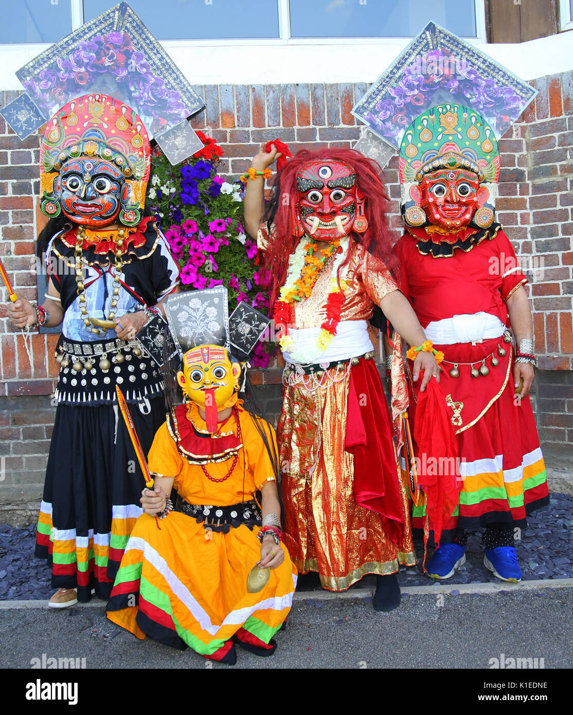 London, UK. 27th Aug, 2017. The Nepali Mela parade with the traditional ...