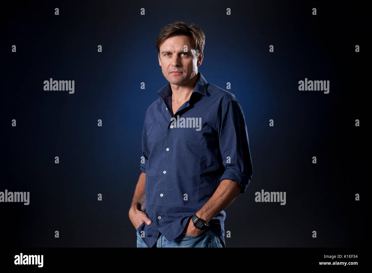 Edinburgh, UK. 27th August 2017. Richard Beard, the English novelist ...