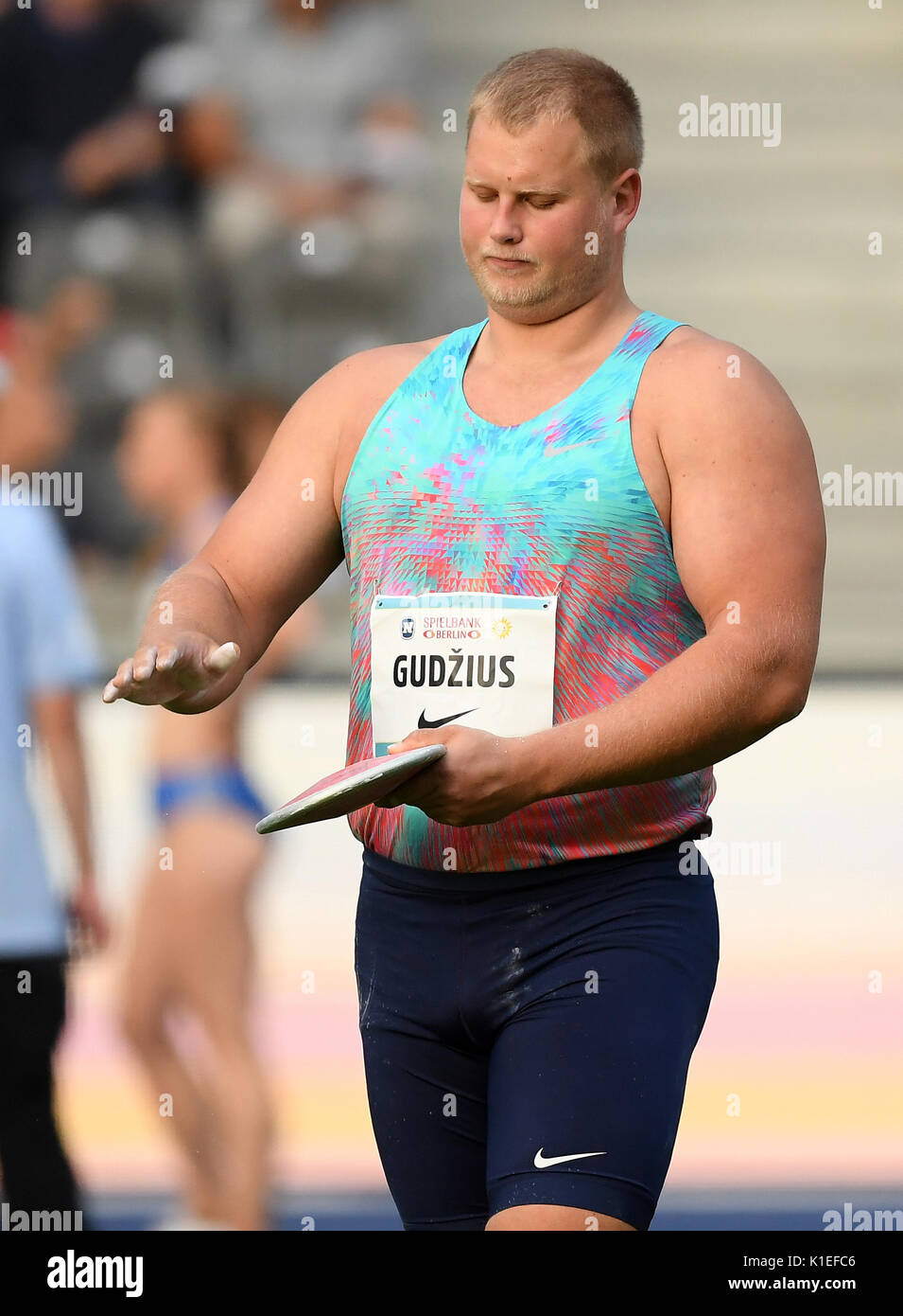 Berlin, Germany. 27th Aug, 2017. Andrius Gudzius of Lithuania in action ...