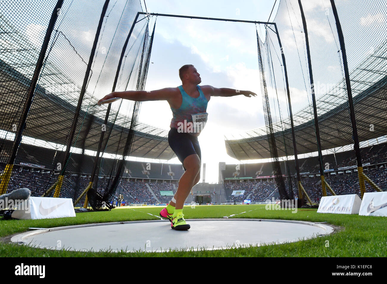 Berlin, Germany. 27th Aug, 2017. Andrius Gudzius of Lithuania in action ...