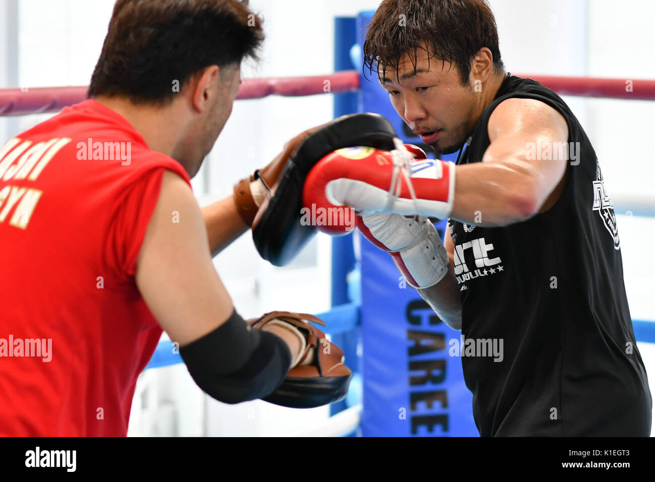 Yokohama, Kanagawa, Japan. 17th Aug, 2017. (L-R) Koji Matsumoto, Akira ...