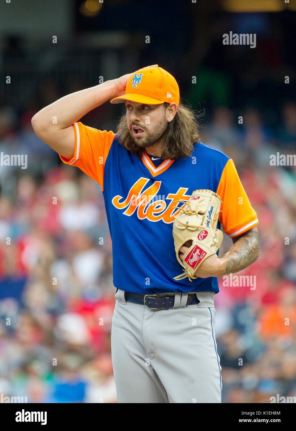 Washington, Us. 26th Aug, 2017. New York Mets starting pitcher Robert ...
