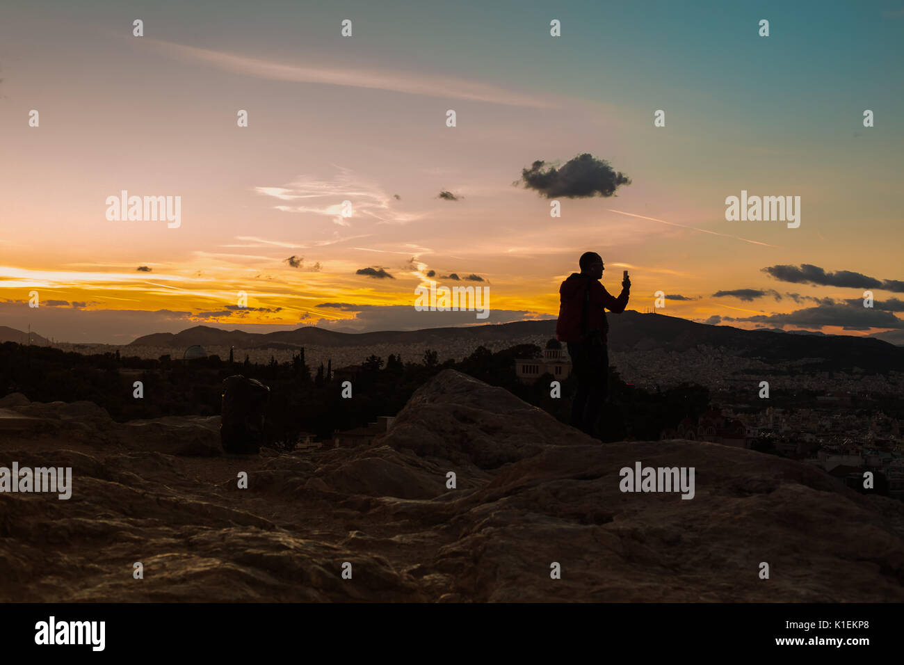 Selfie at sunset Stock Photo - Alamy