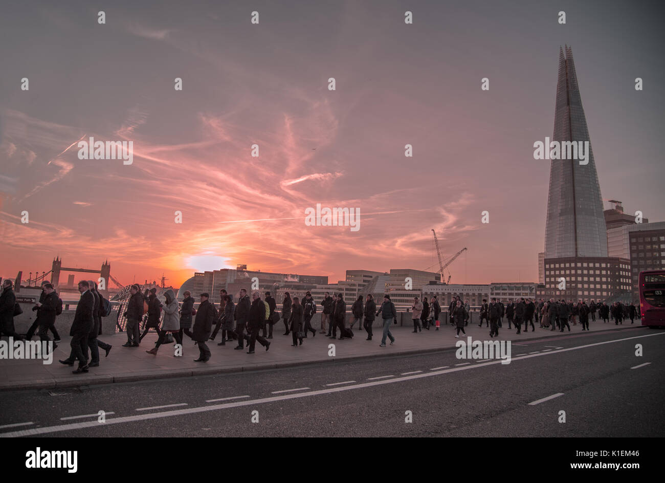 Sunrise in City of London Stock Photo - Alamy
