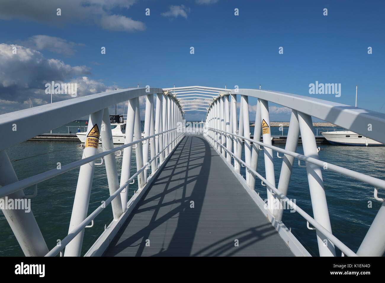 Trinity landing pontoon at Cowes harbour, Isle of Wight, UK Stock Photo ...
