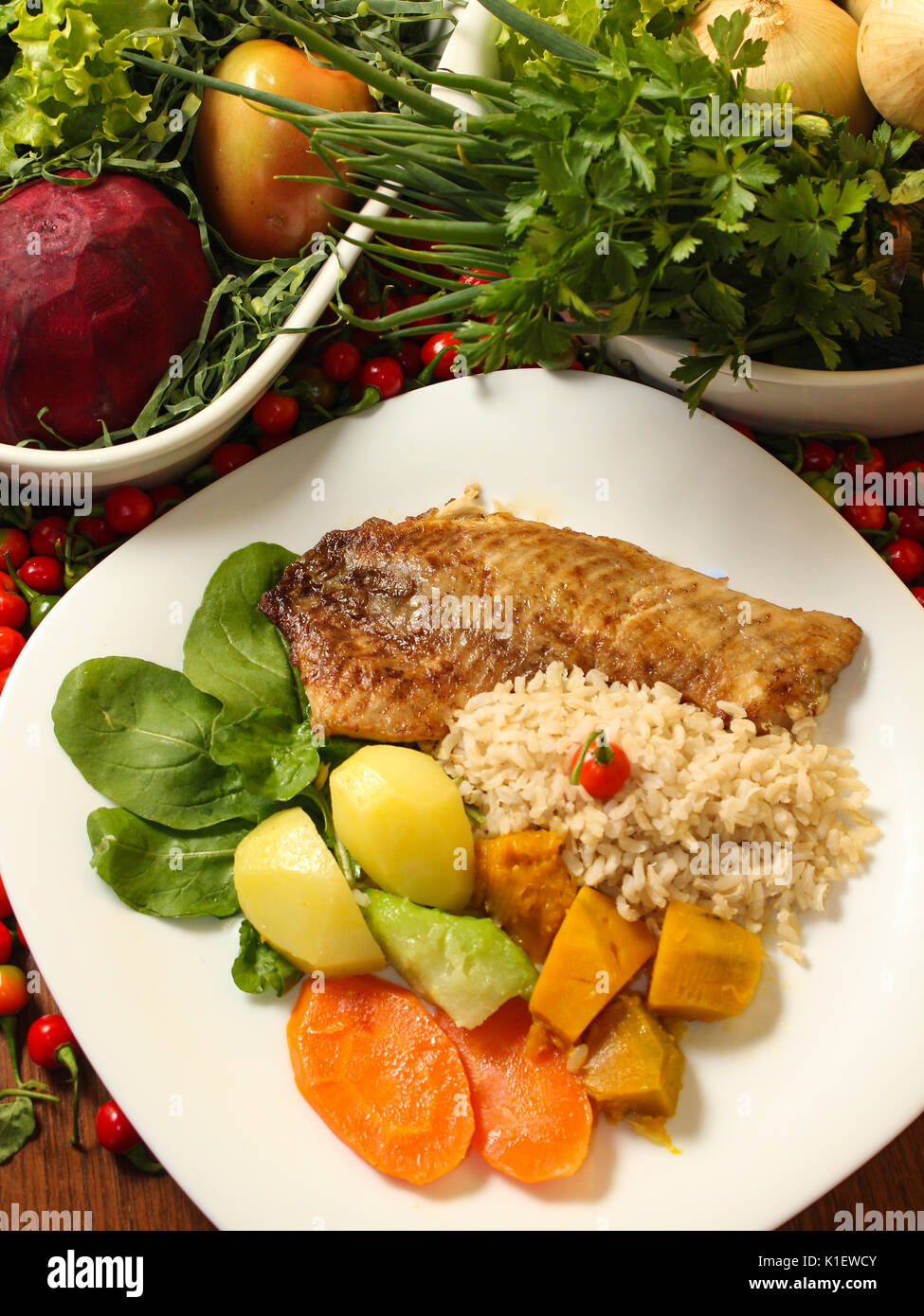 Healthy food plate Stock Photo - Alamy