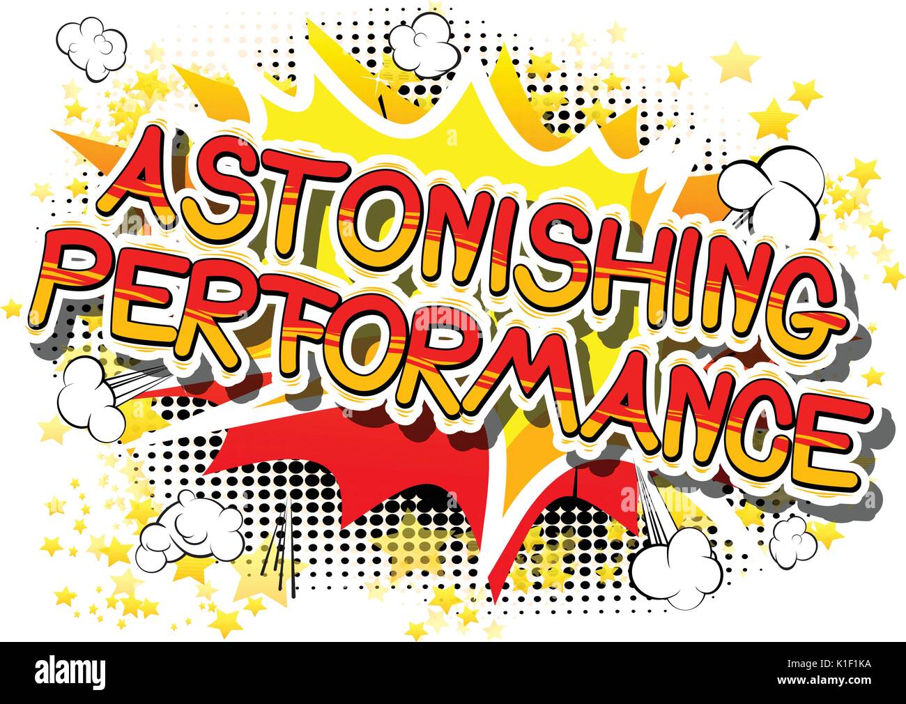 Astonishing Performance - Comic book word on abstract background Stock ...