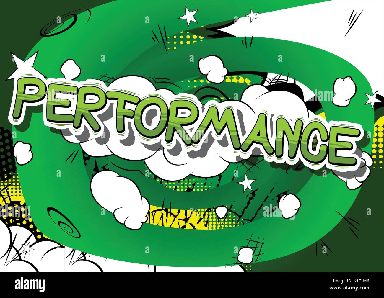 Performance - Comic book word on abstract background Stock Vector Image ...