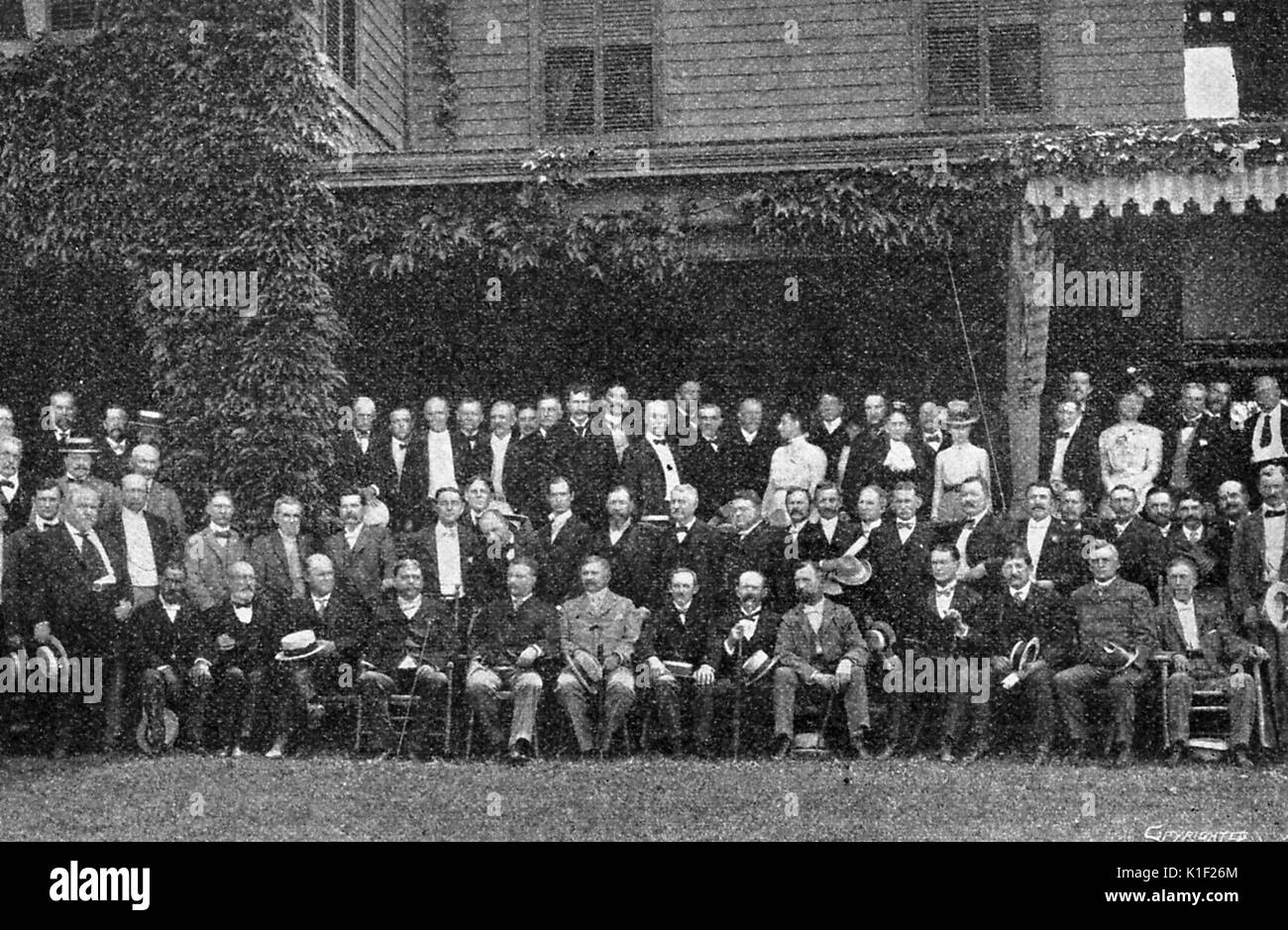 Theodore Roosevelt, sitting, fifth from the left, among the Vice ...