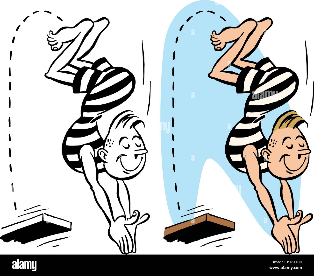 Swimming Pool With Diving Board Clipart