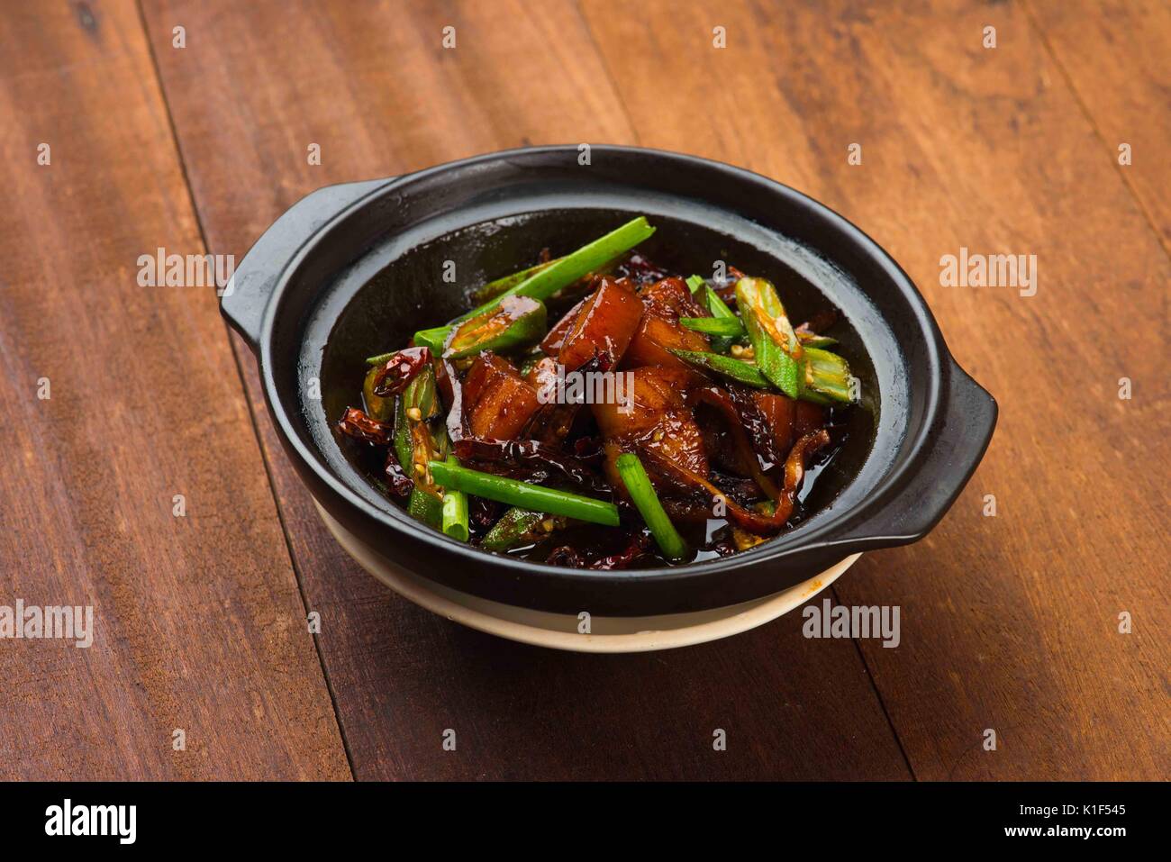 dry chilli ba kut teh , malaysian pork stew Stock Photo - Alamy