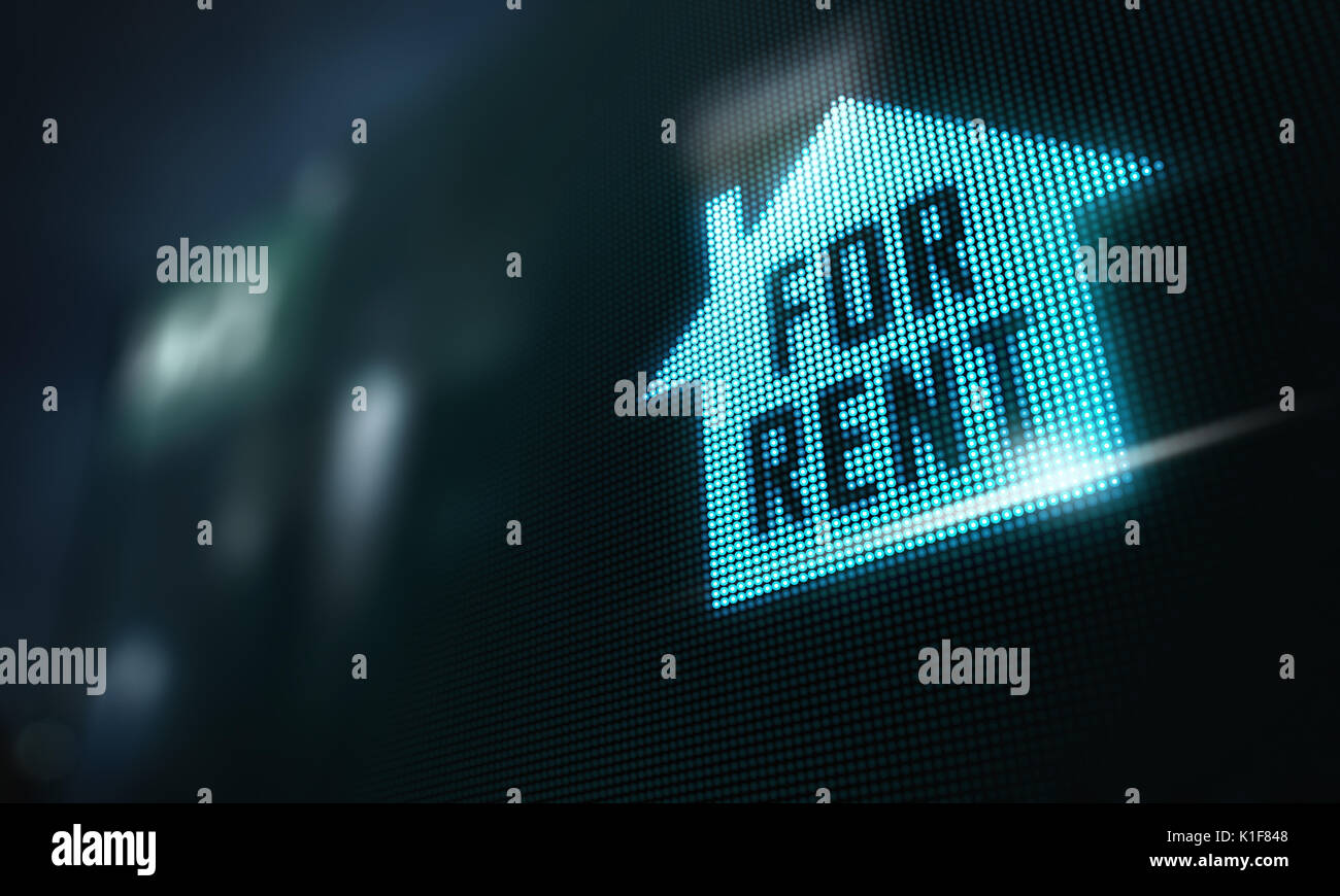 LED Display - House for rent signage Stock Photo - Alamy