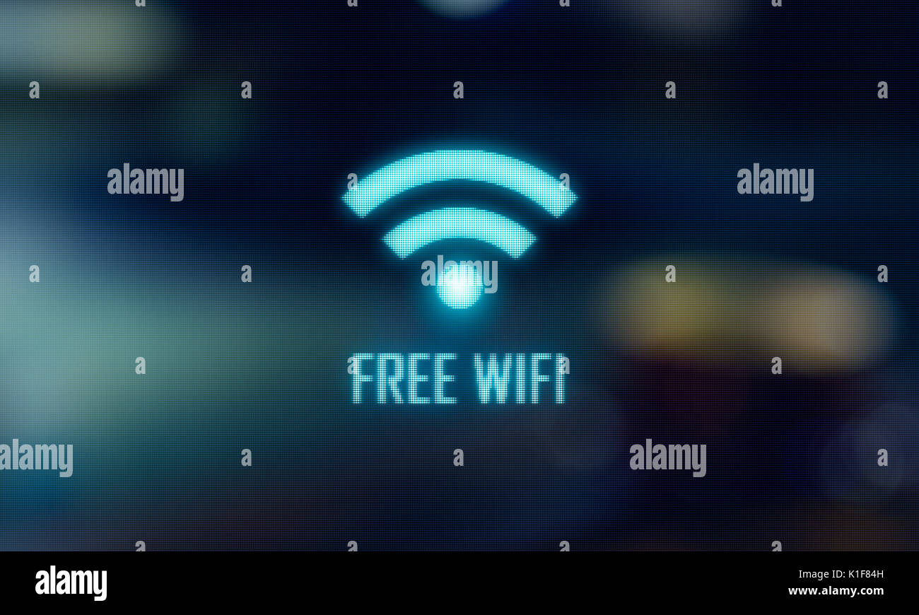 LED Display - Free WiFi icon Stock Photo - Alamy