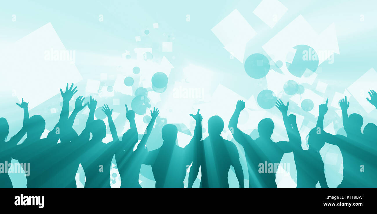 Celebration Background with People Cheering and Celebrating Stock Photo ...