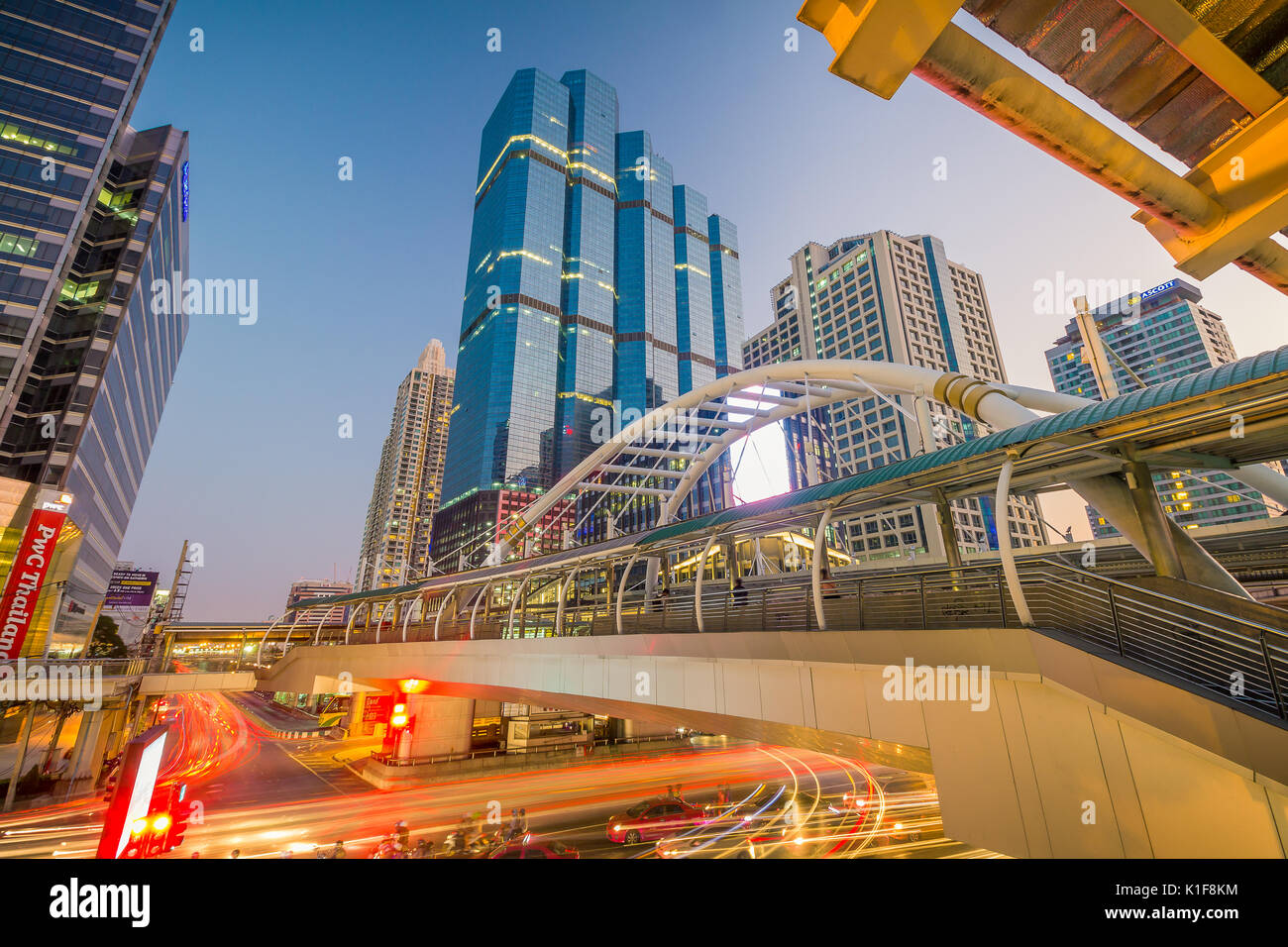 Public skywalk with office building - Marchl 15 2015 : Public skywalk ...
