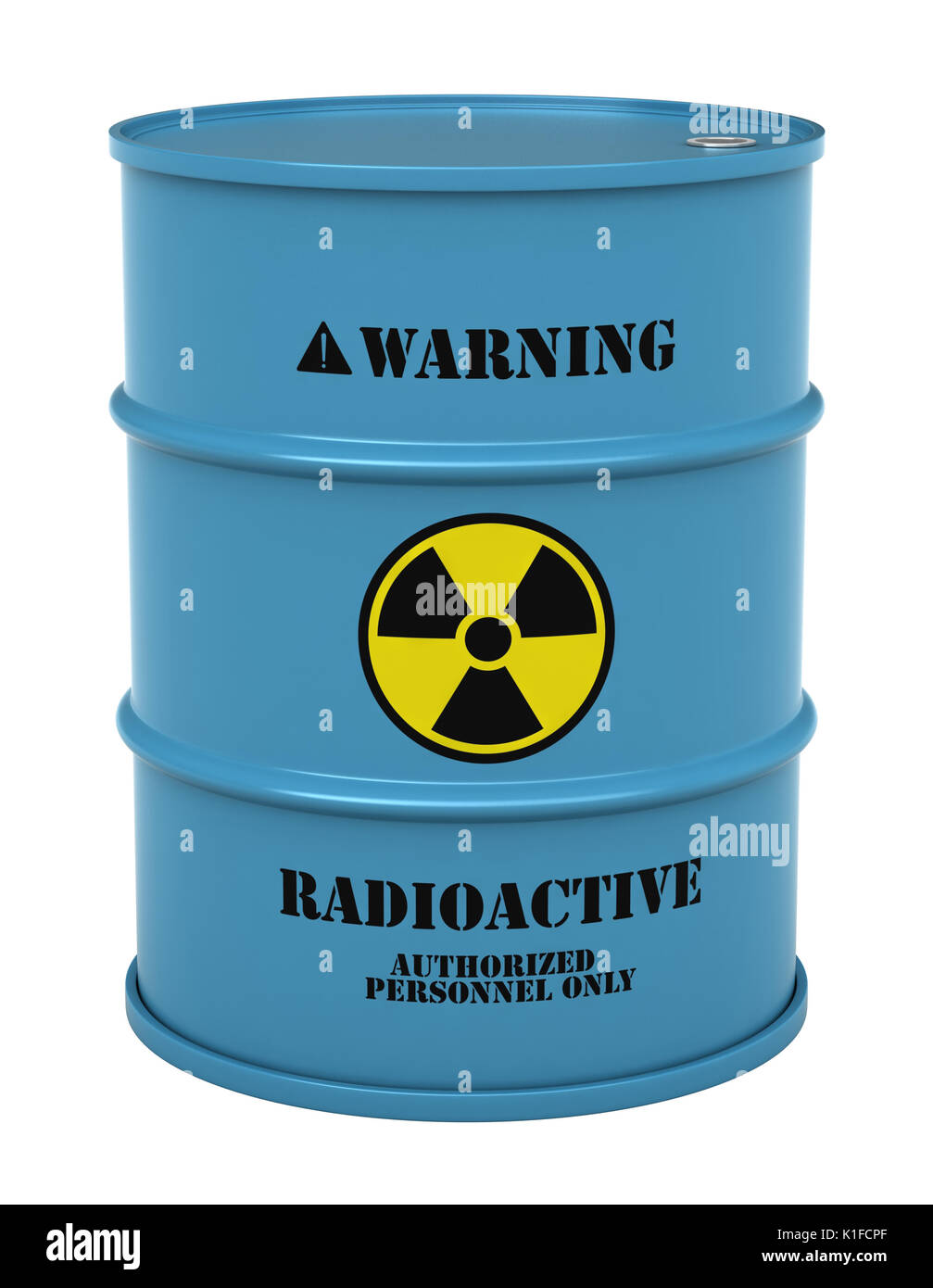 3d render of barrel with radioactive substance isolated over white ...