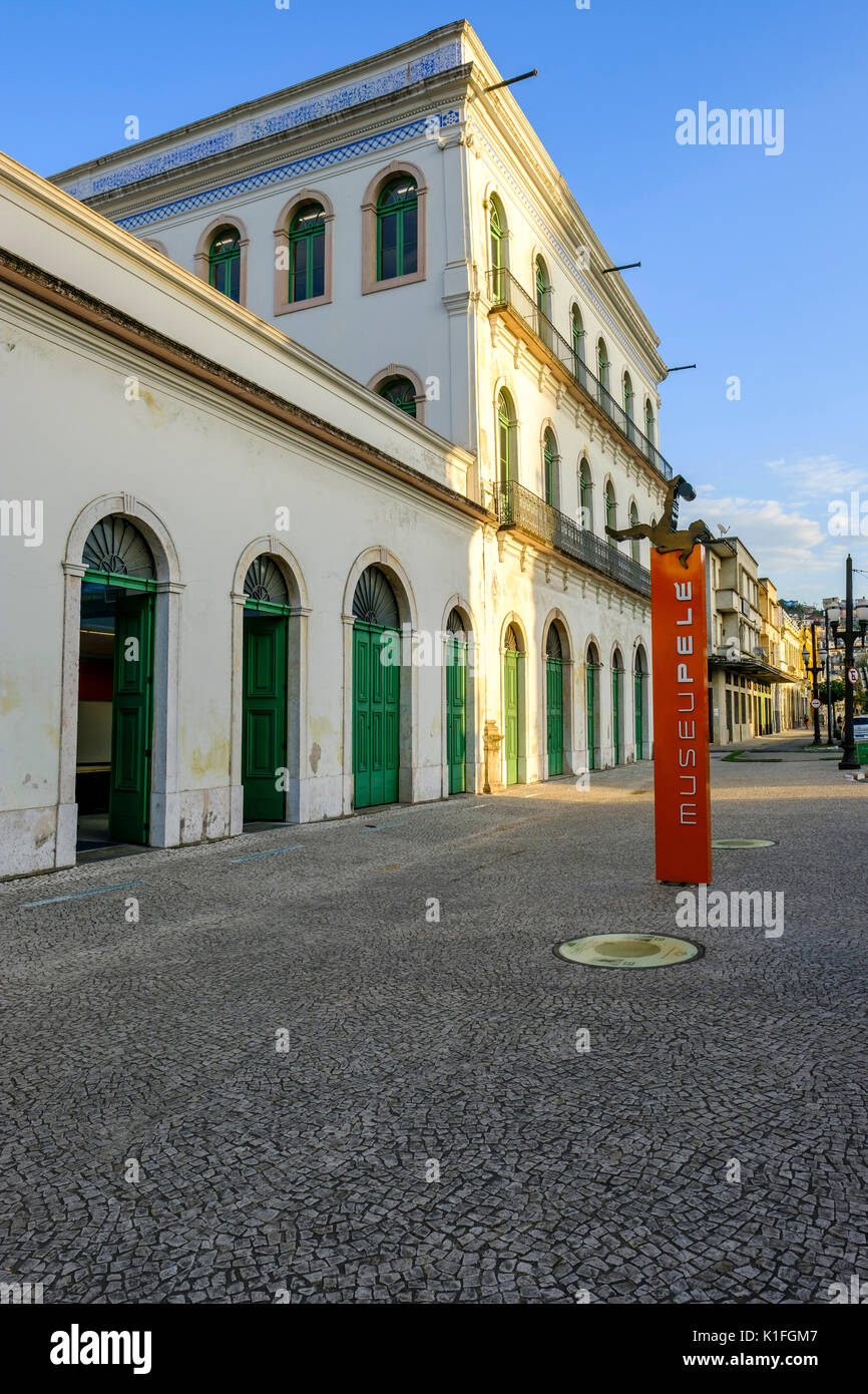 Outside view of Pele Museum (Museu Pelé), dedicated to Brazilian soccer ...